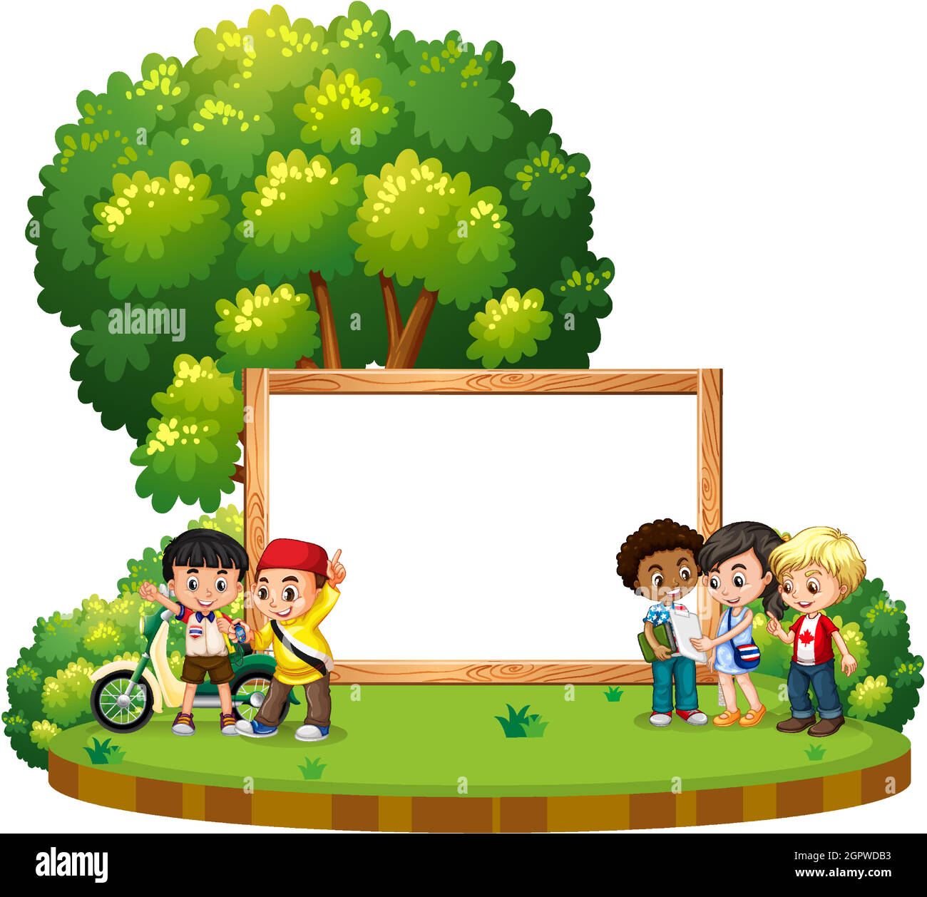 Banner template design with kids at the park Stock Vector Image & Art ...