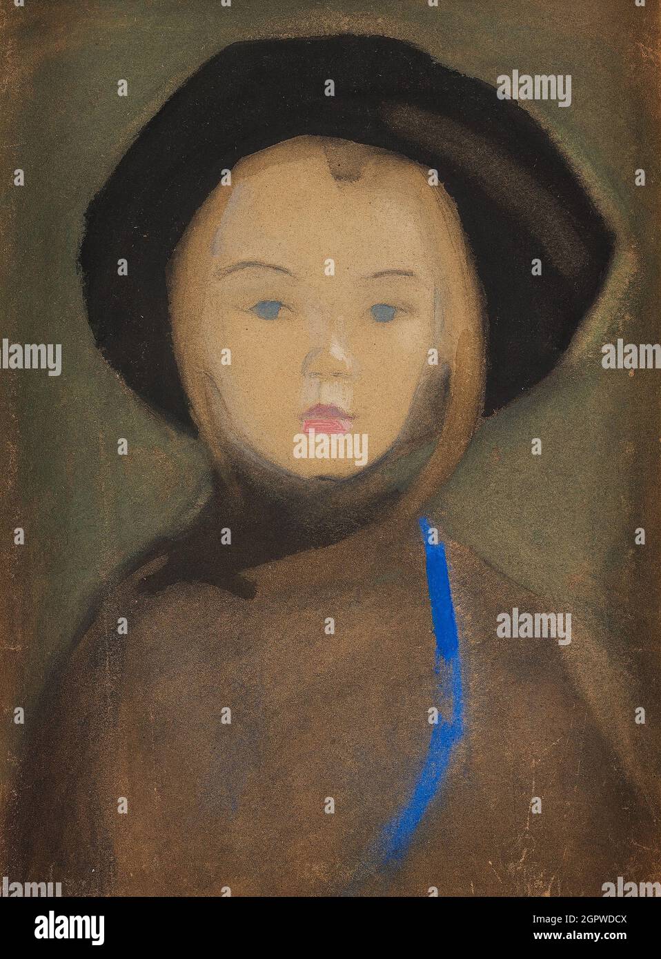 Girl with Blue Ribbon, 1909. Private Collection Stock Photo - Alamy