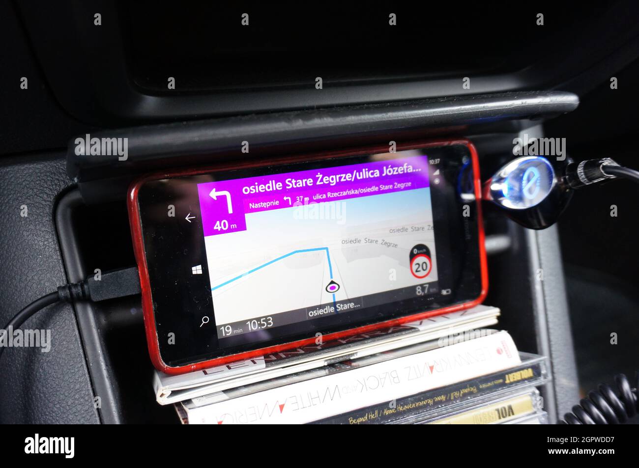 POZNAN, POLAND - Apr 08, 2017: A Microsoft smartphone running Google ...