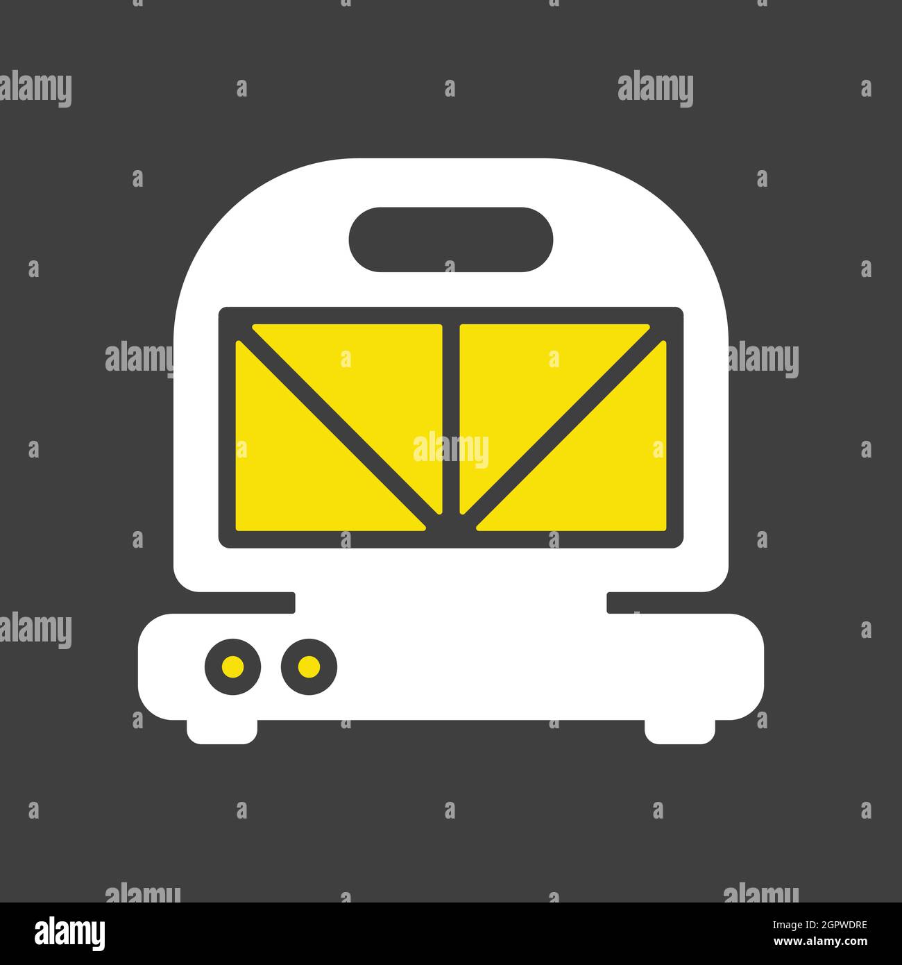 Kitchen sandwich maker vector glyph icon. Electric kitchen appliance ...