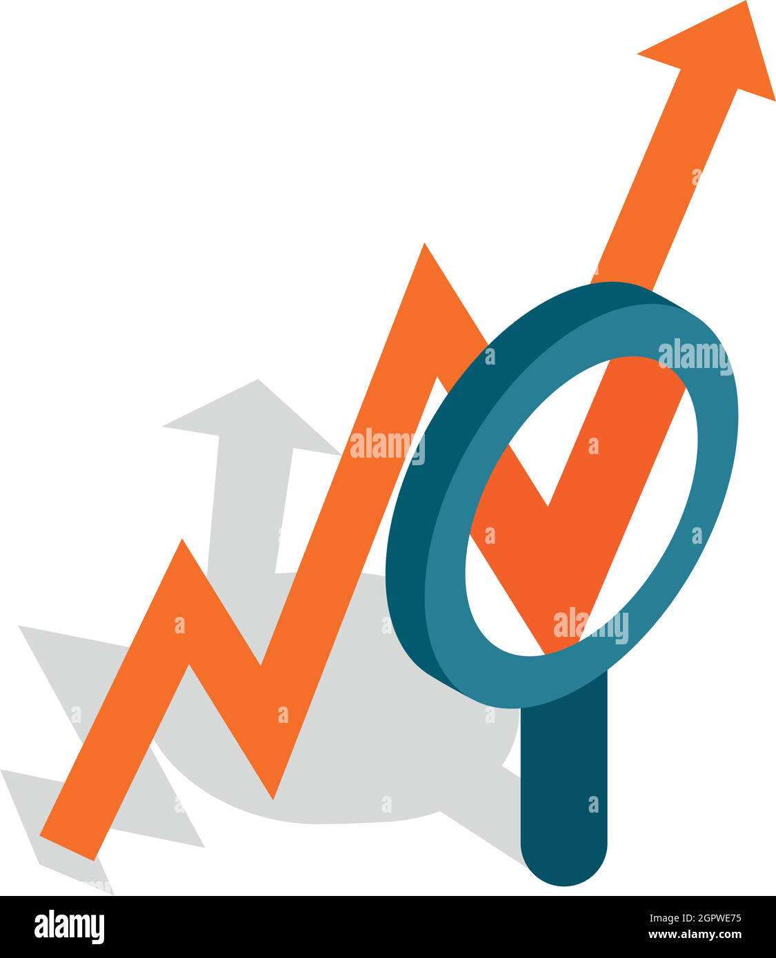 Isometric chart icon up Cut Out Stock Images & Pictures - Alamy