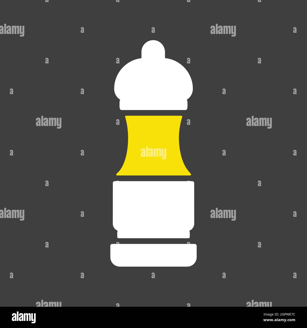 Pepper mill spice grinder vector glyph icon. Kitchen appliance. Graph ...