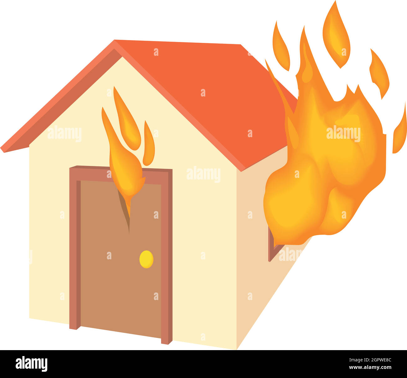 House fire cartoon icon hi-res stock photography and images - Alamy