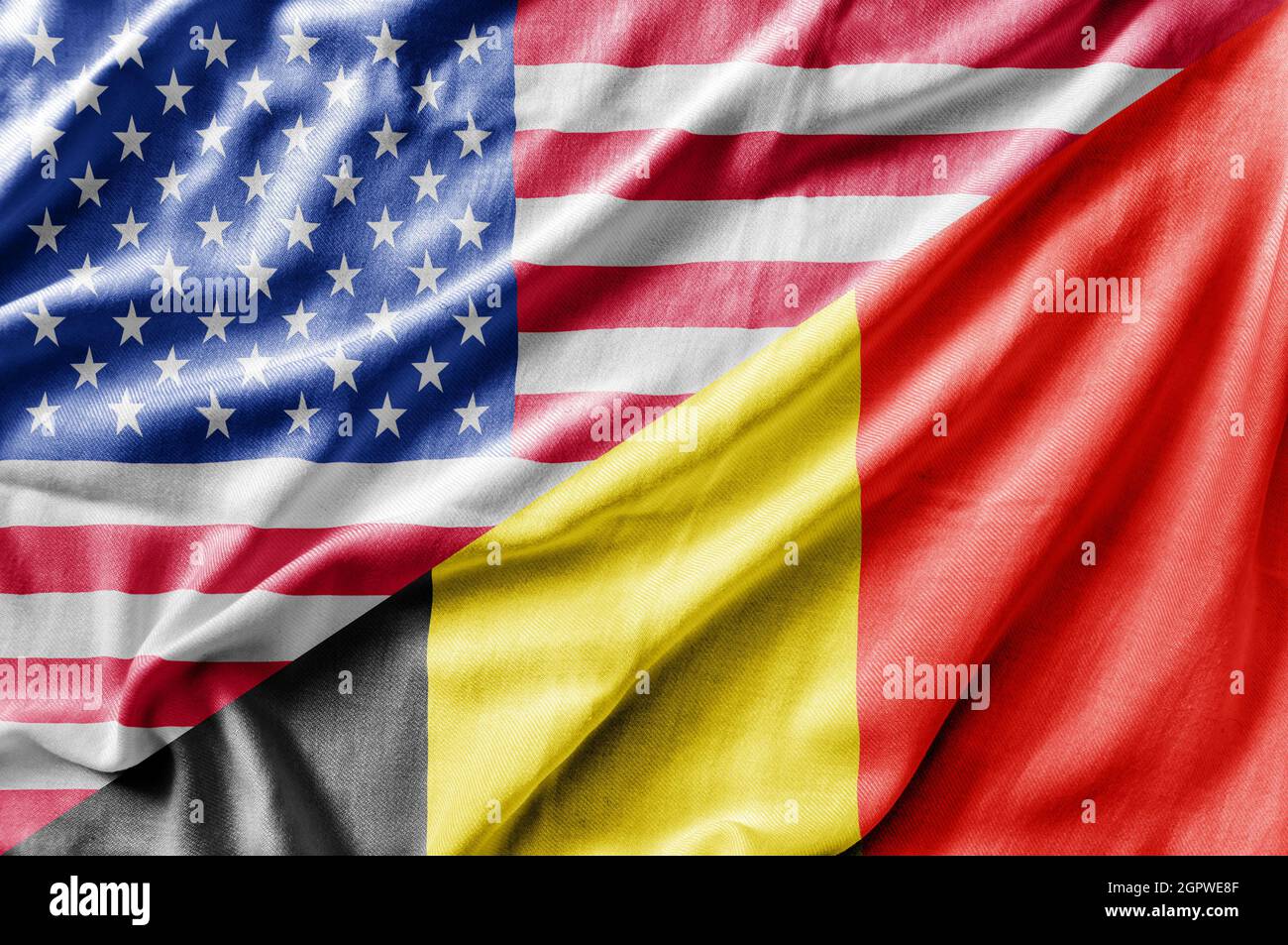 Mixed USA and Belgium flag, three dimensional render Stock Photo - Alamy