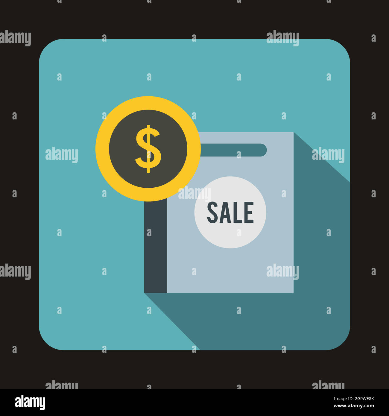 Dollar sign and shopping bag for sale icon Stock Vector Image & Art - Alamy
