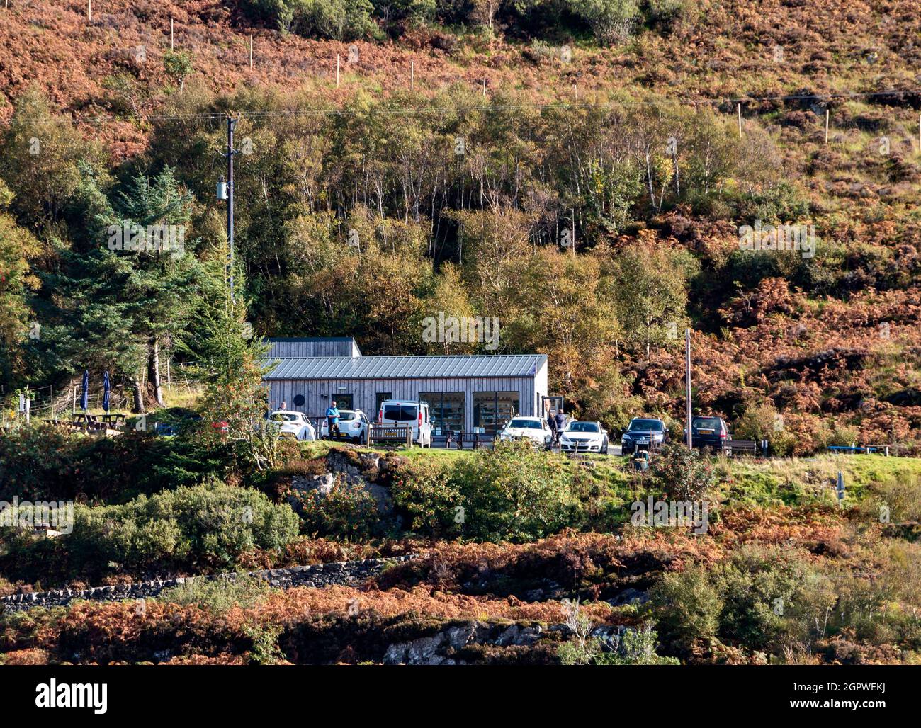 GLENELG KYLE RHEA SCOTLAND GLENACHULISH FERRY THE WOODEN CAFE ON THE ...