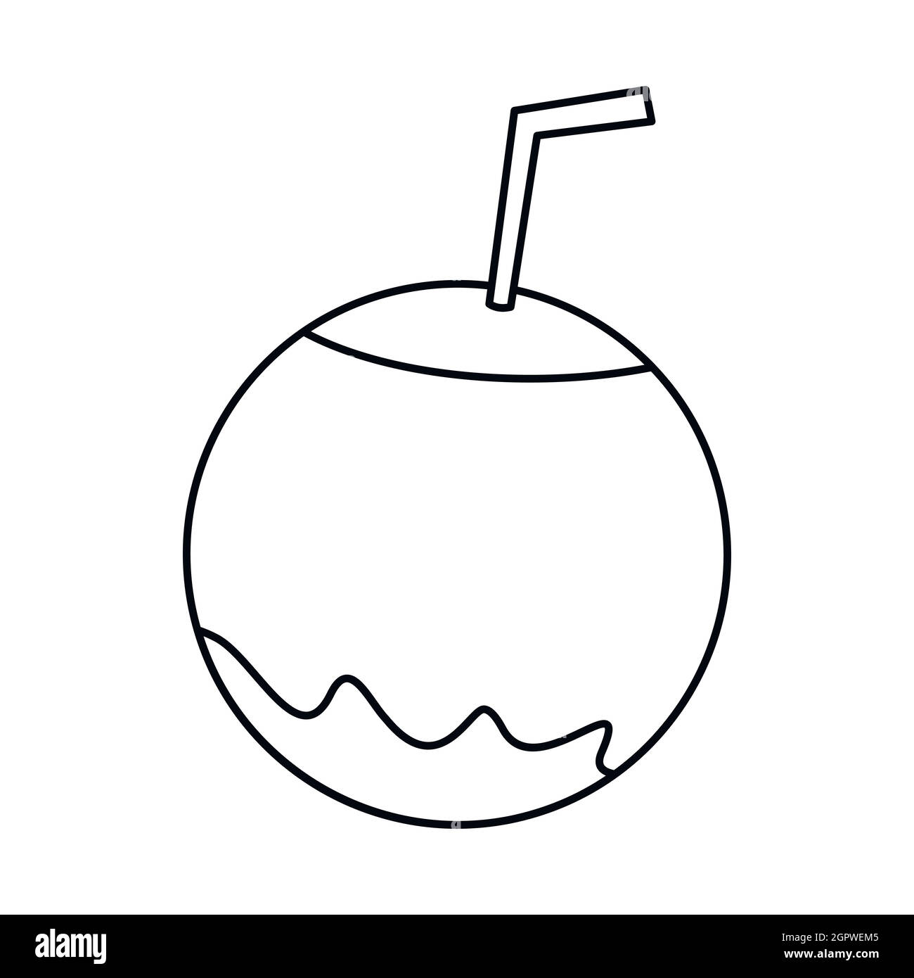 Coconut icon black line Cut Out Stock Images & Pictures - Alamy