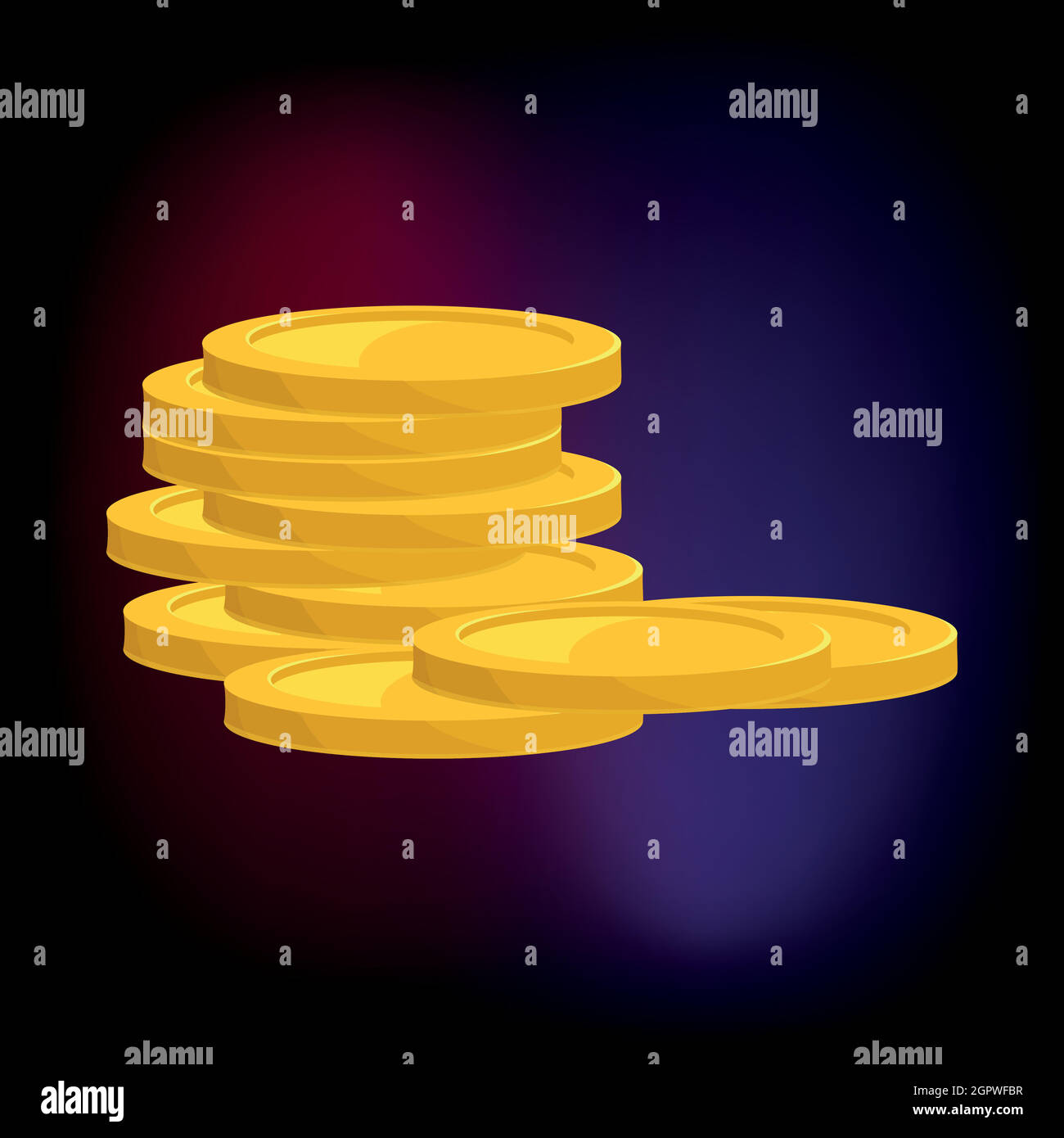 Cartoon golden coins pile Stock Vector Images - Alamy