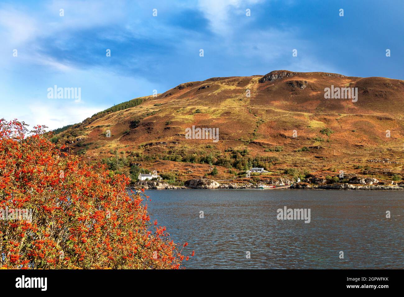 GLENELG KYLE RHEA SCOTLAND LOOKING ACROSS THE KYLE FROM SKYE TO THE ...