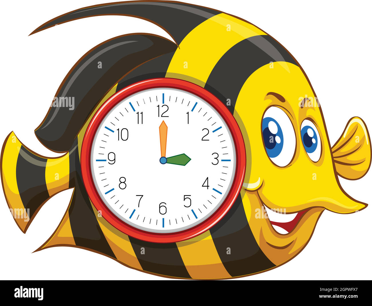 Cute Fish themed clock Stock Vector Image & Art - Alamy