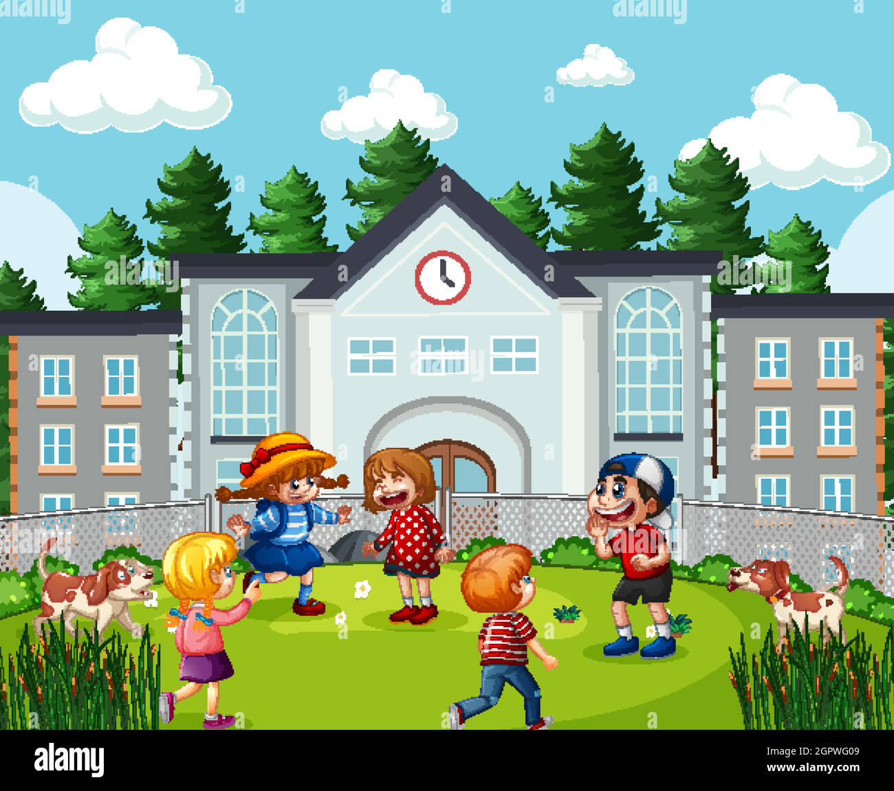 Children in the school scene Stock Vector Image & Art - Alamy