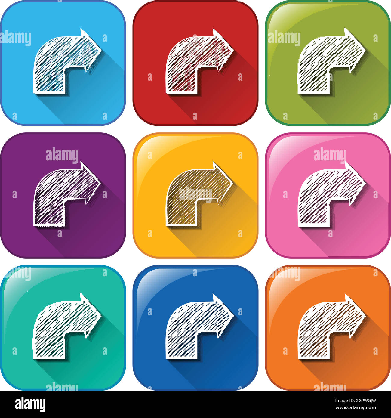 Rounded buttons with arrows Stock Vector Image & Art - Alamy