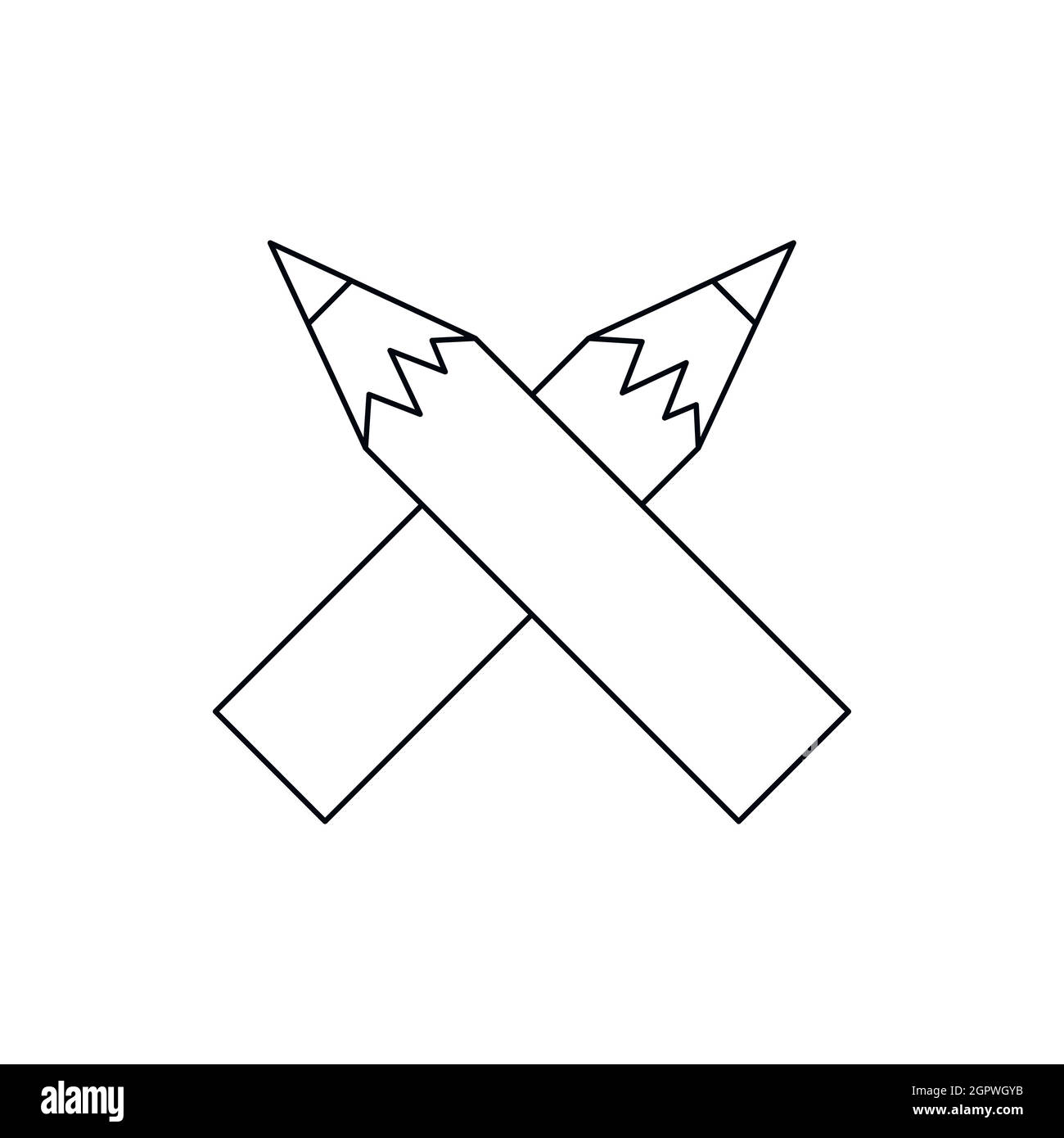 Two black pencils Stock Vector Images - Alamy