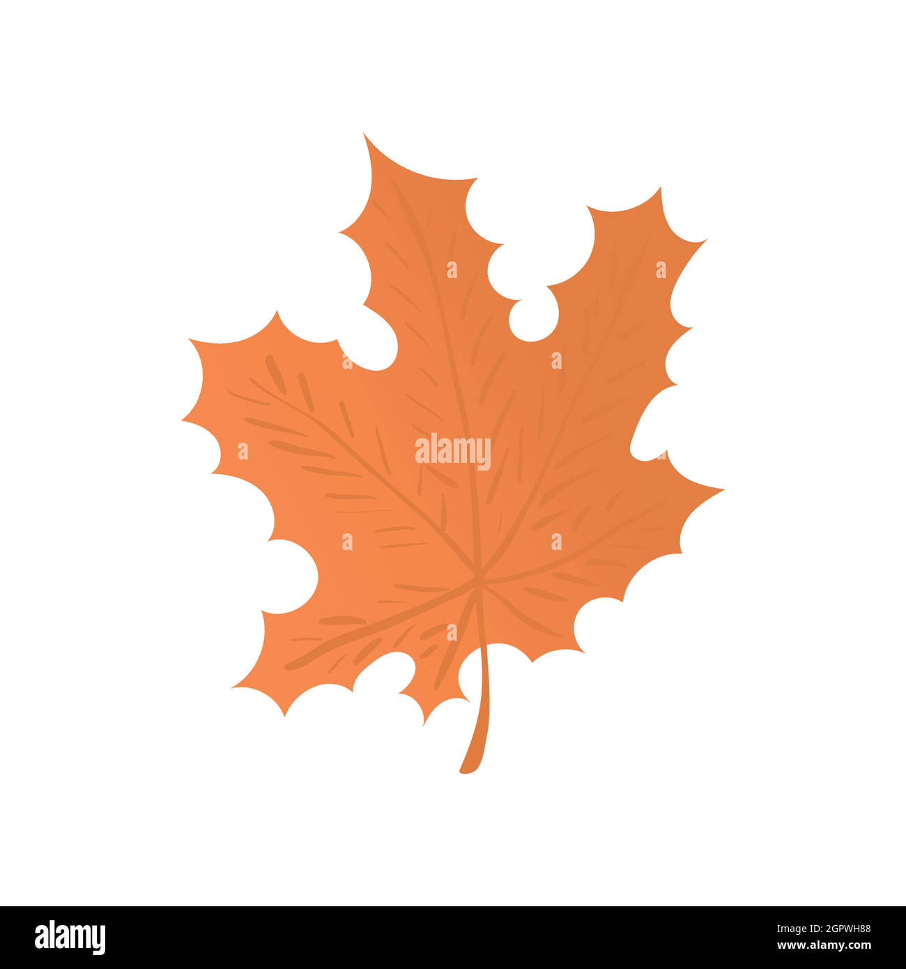 Orange maple leaf icon, cartoon style Stock Vector Image & Art - Alamy