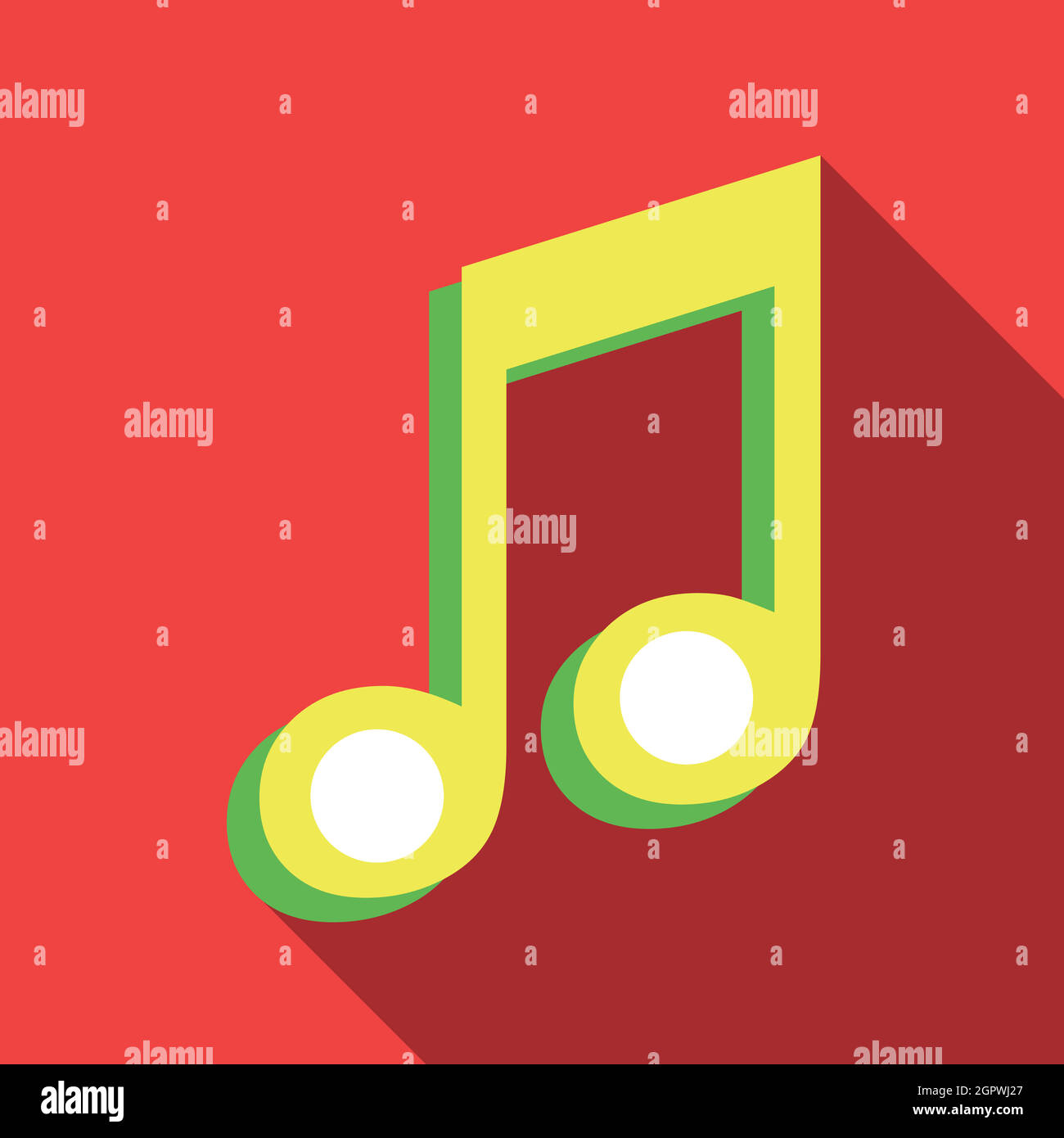 Two music notes icon in flat style Stock Vector Image & Art - Alamy