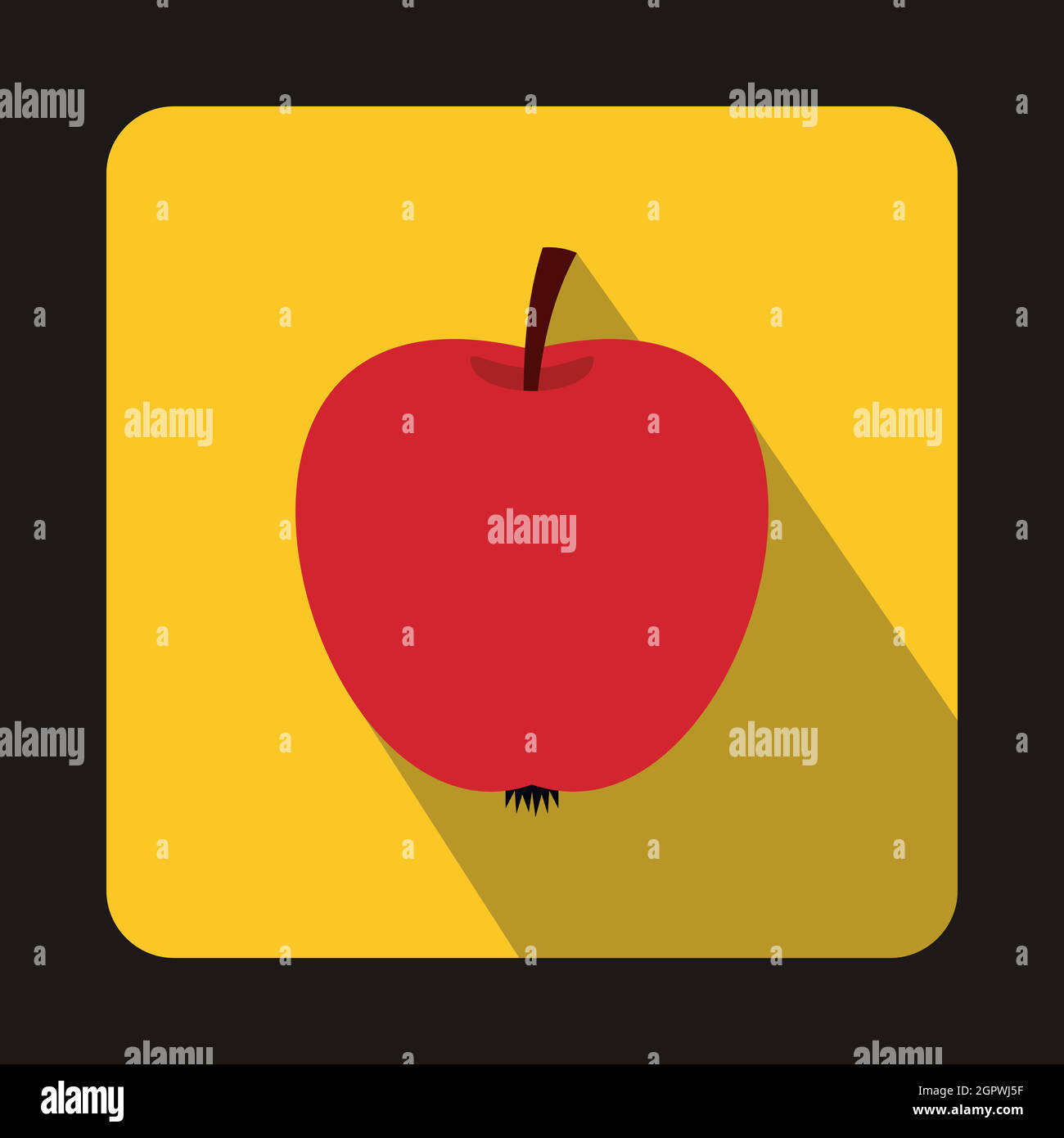 Red apple icon in flat style Stock Vector Image & Art - Alamy
