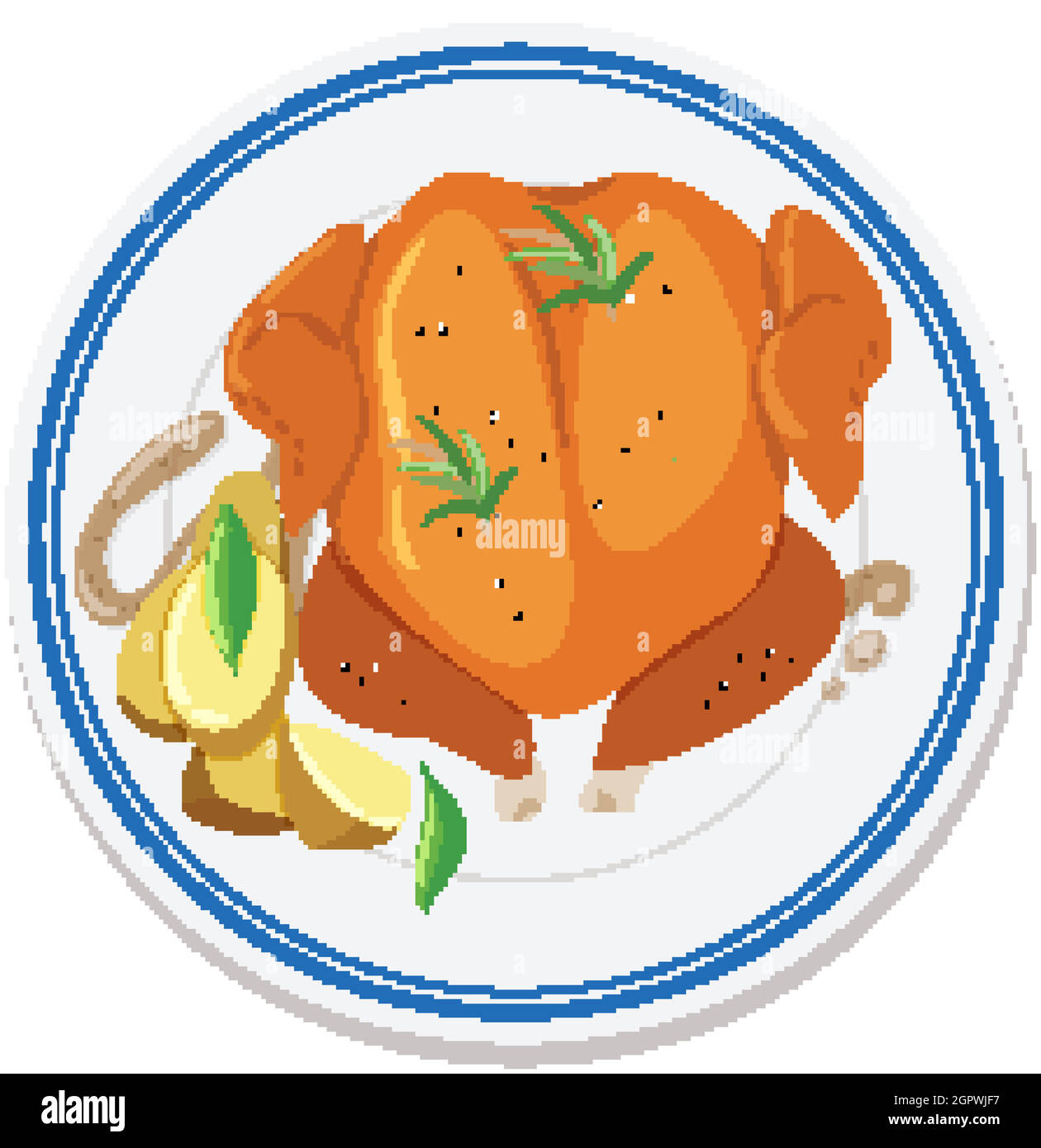 Aerial view of food on plate Stock Vector Image & Art - Alamy