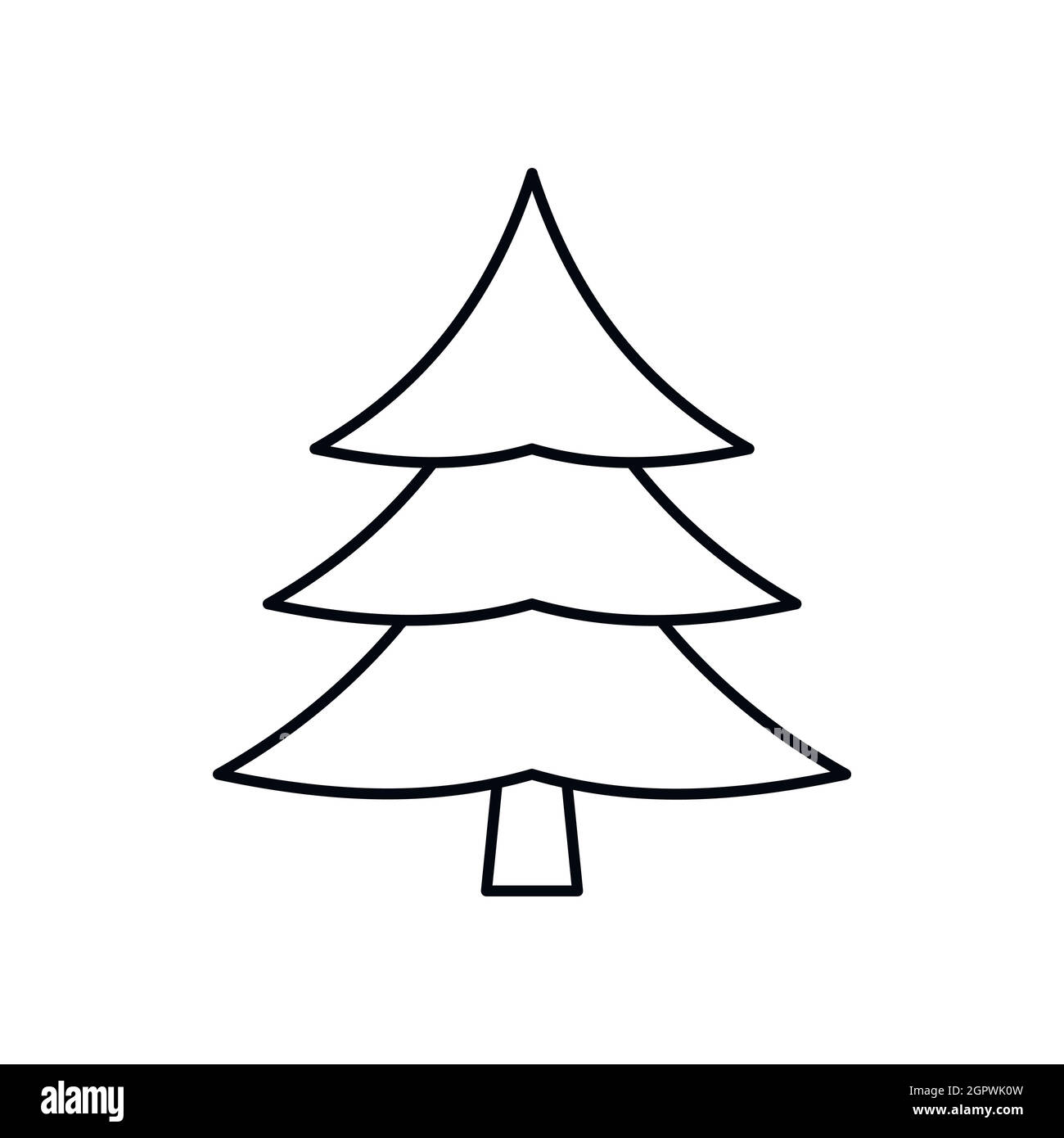 Xmas tree outline vector Cut Out Stock Images & Pictures - Alamy