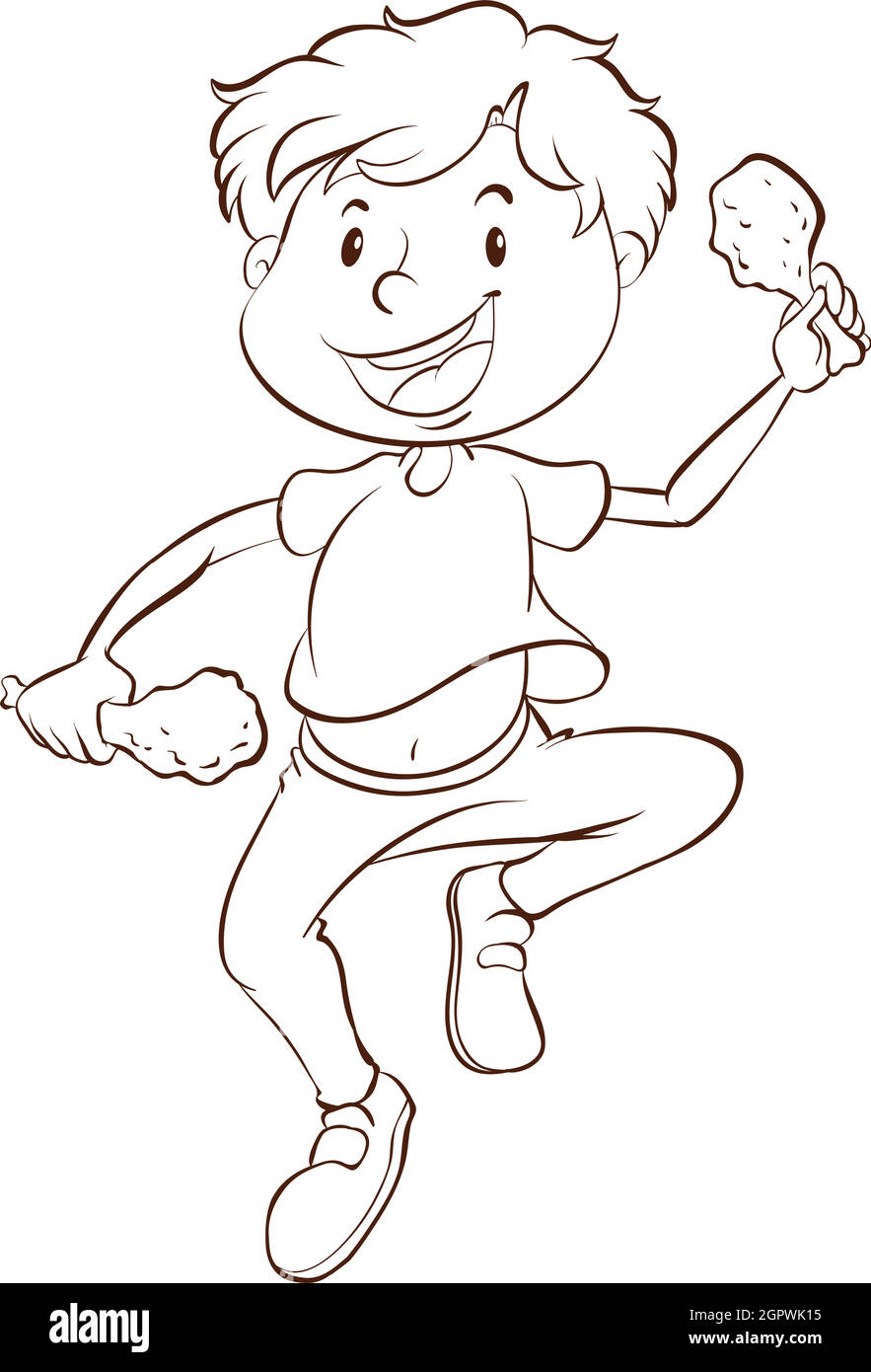 A plain drawing of a boy eating Stock Vector Image & Art - Alamy