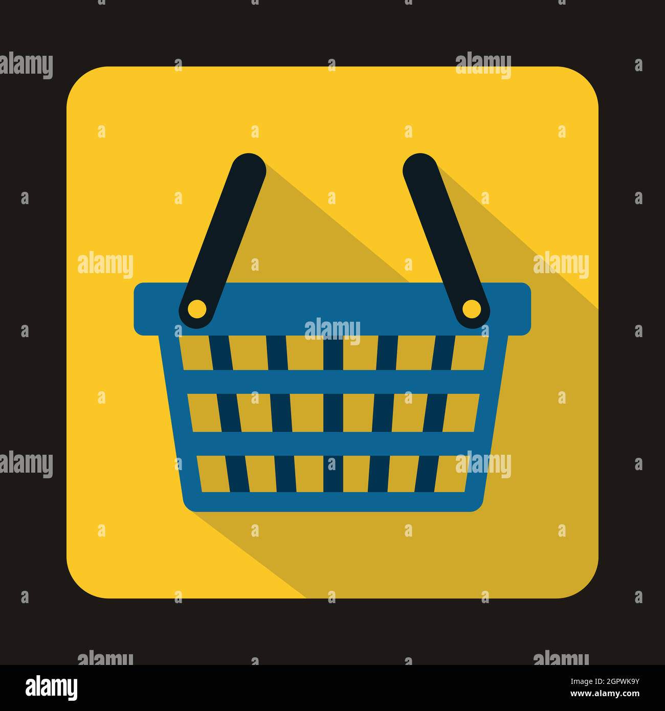 Blue shopping basket icon, flat style Stock Vector Image & Art - Alamy