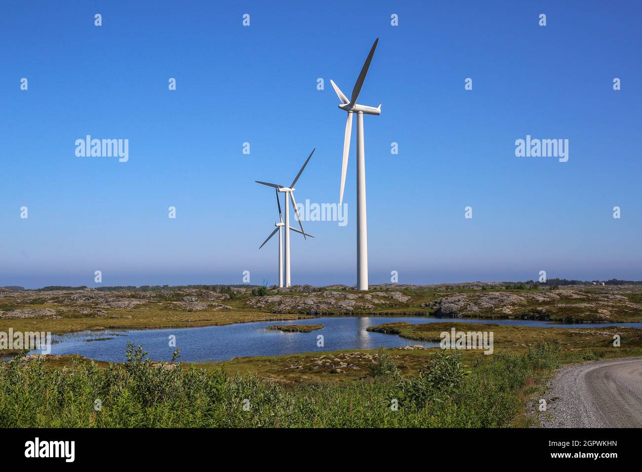 Wind generators in the Smoela wind park, Norway Stock Photo - Alamy
