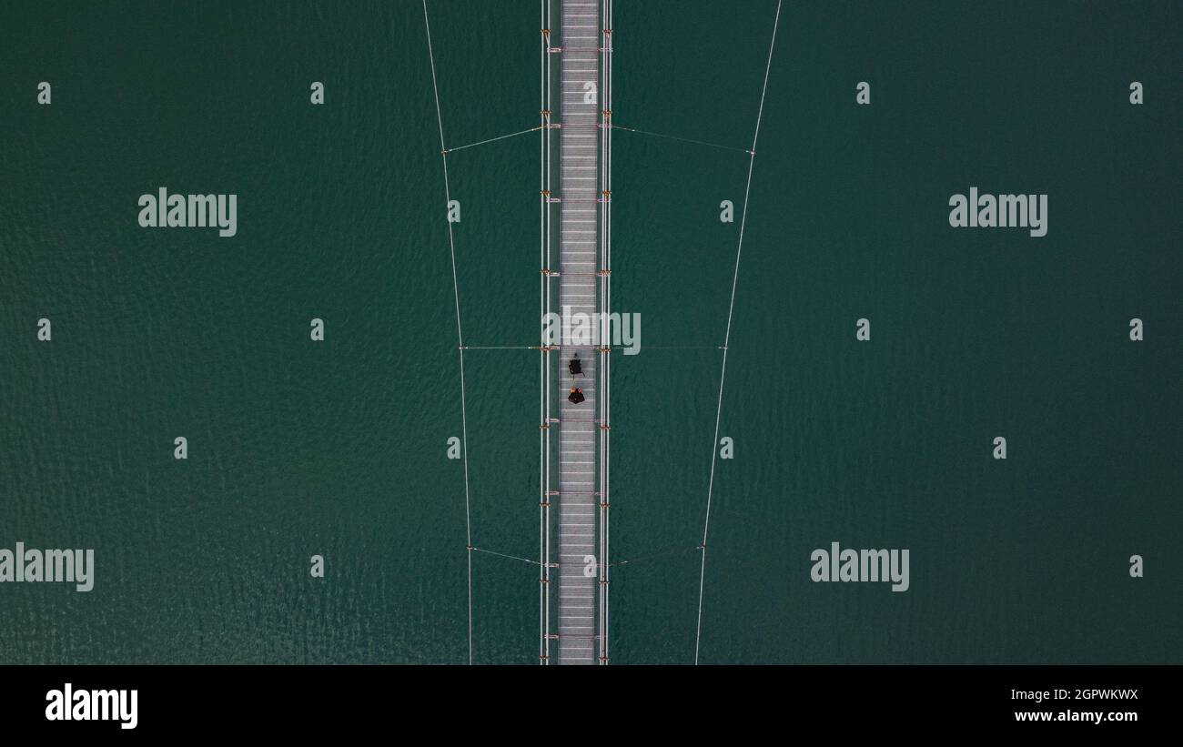 Aerial View Of Bridge Over River Stock Photo - Alamy