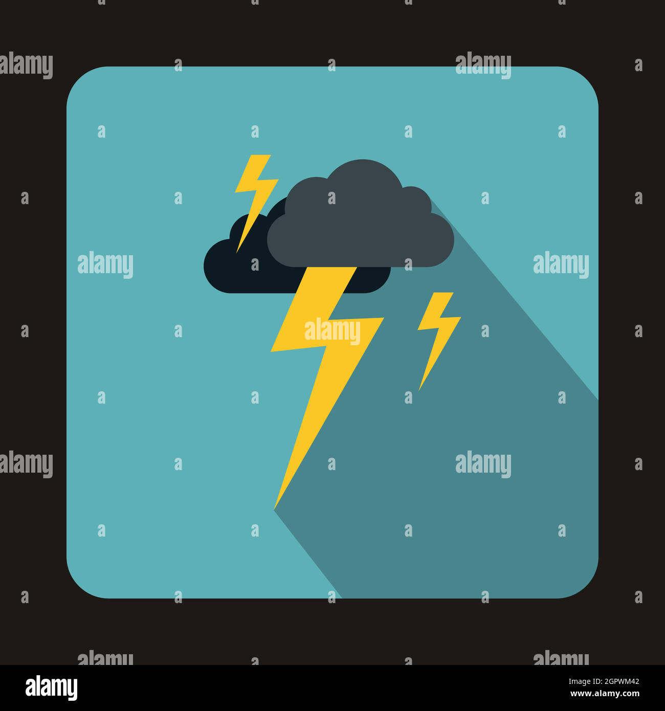 Gray cloud and lightning icon, flat style Stock Vector Image & Art - Alamy