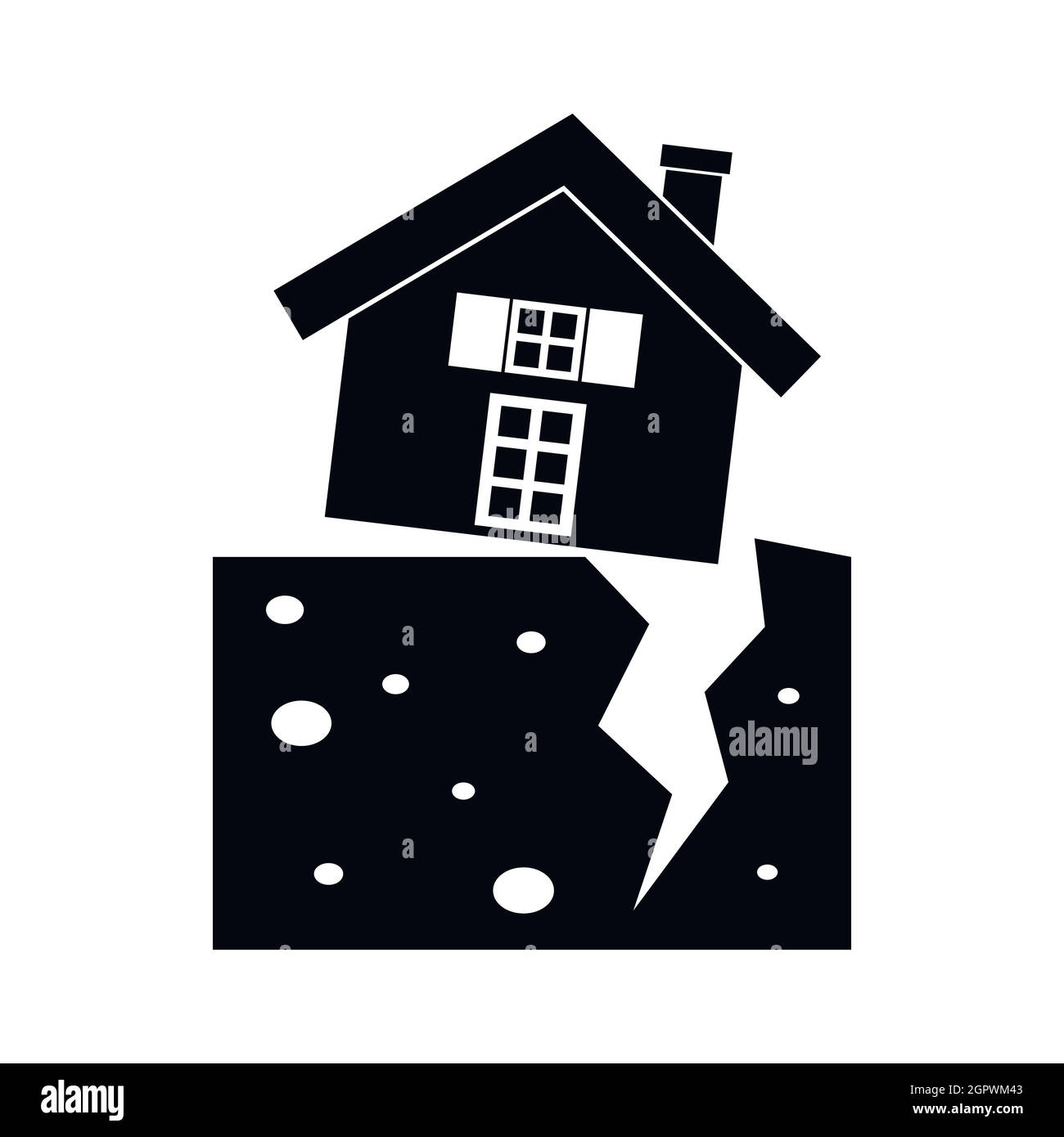 House after an earthquake icon, simple style Stock Vector Image & Art ...