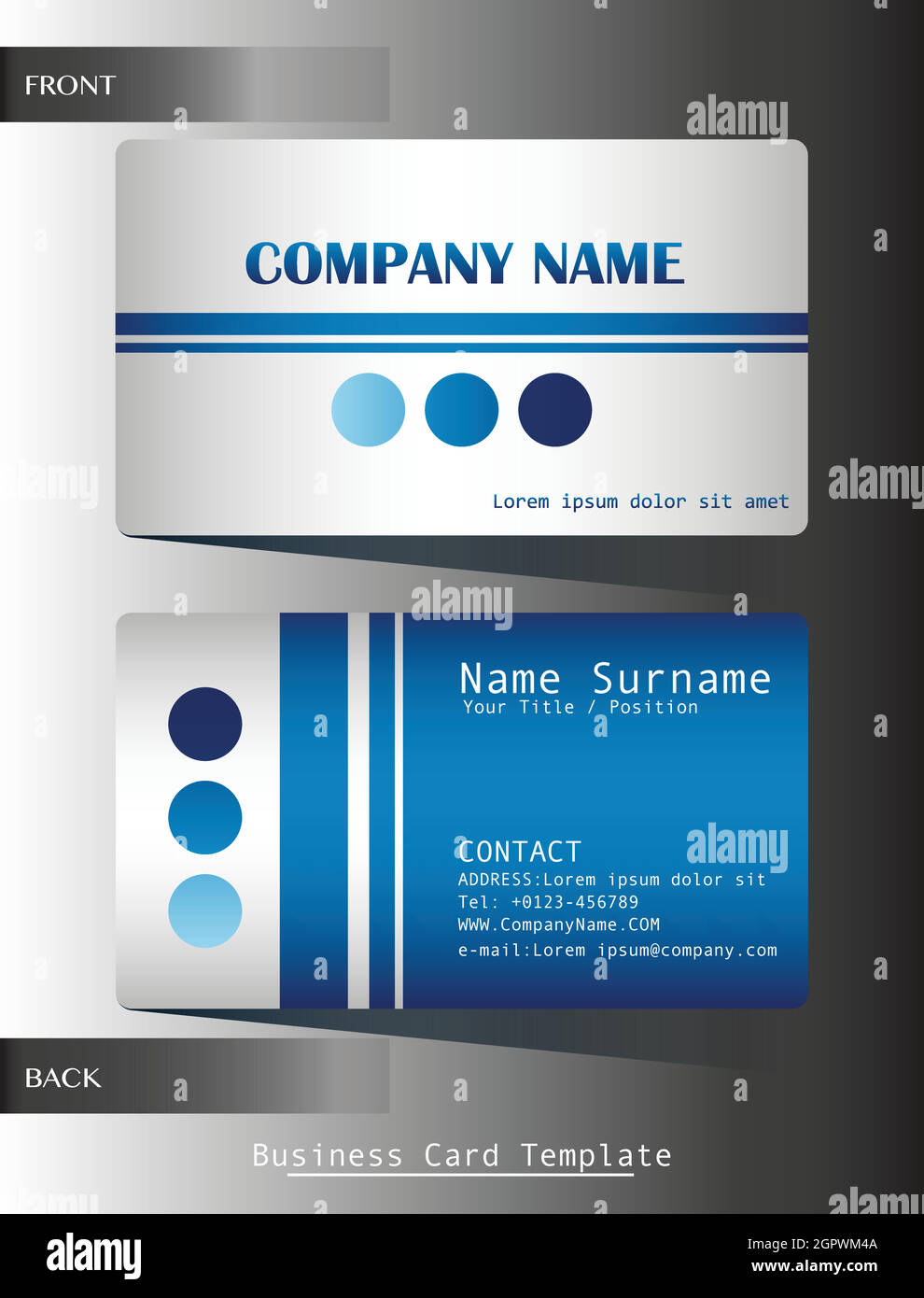 A blue colored calling card Stock Vector Image & Art - Alamy