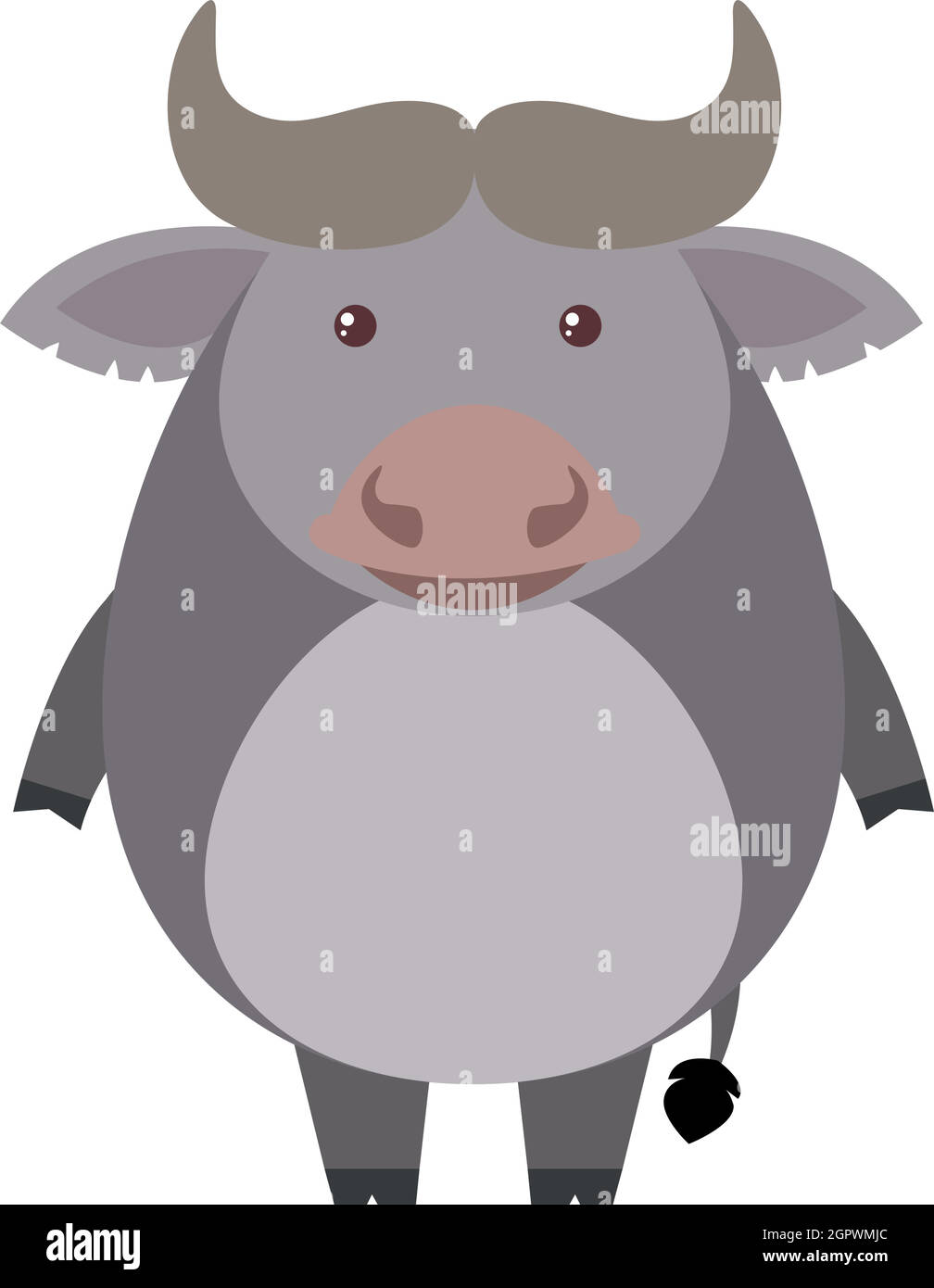 Cute buffalo on white background Stock Vector Image & Art - Alamy