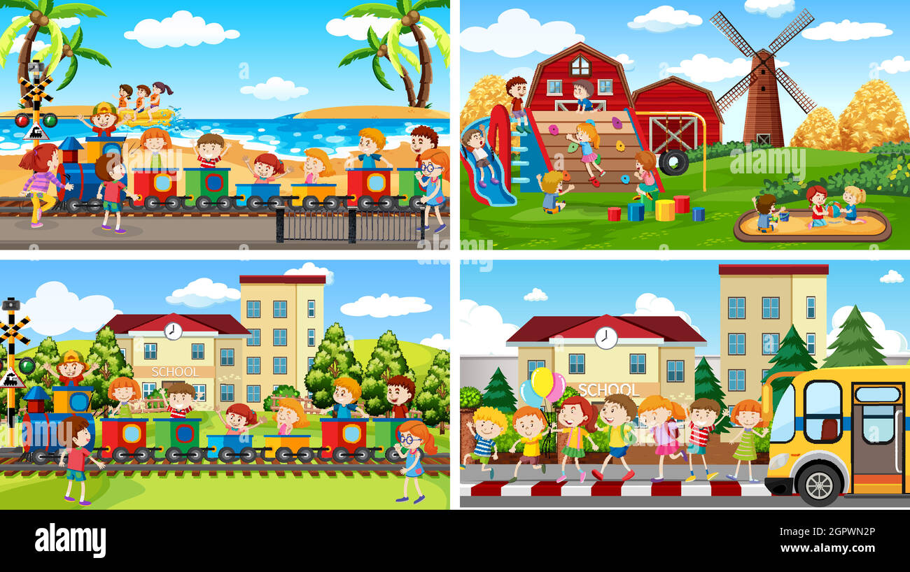 Set of scenes in nature setting Stock Vector Image & Art - Alamy