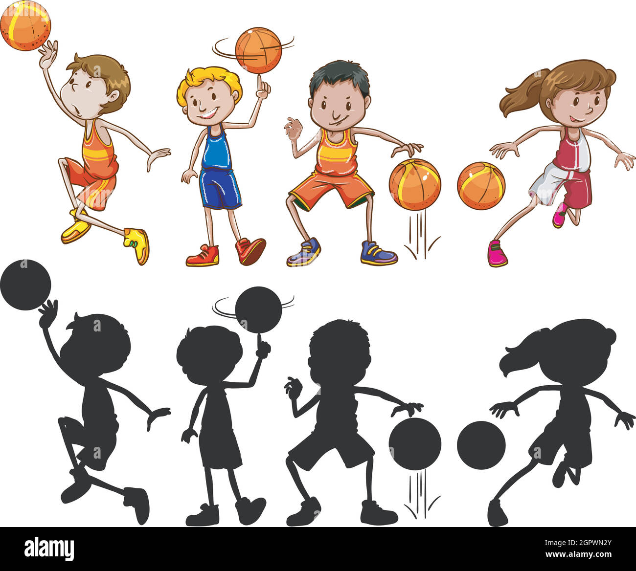 Set of basketball athlete character Stock Vector Image & Art - Alamy