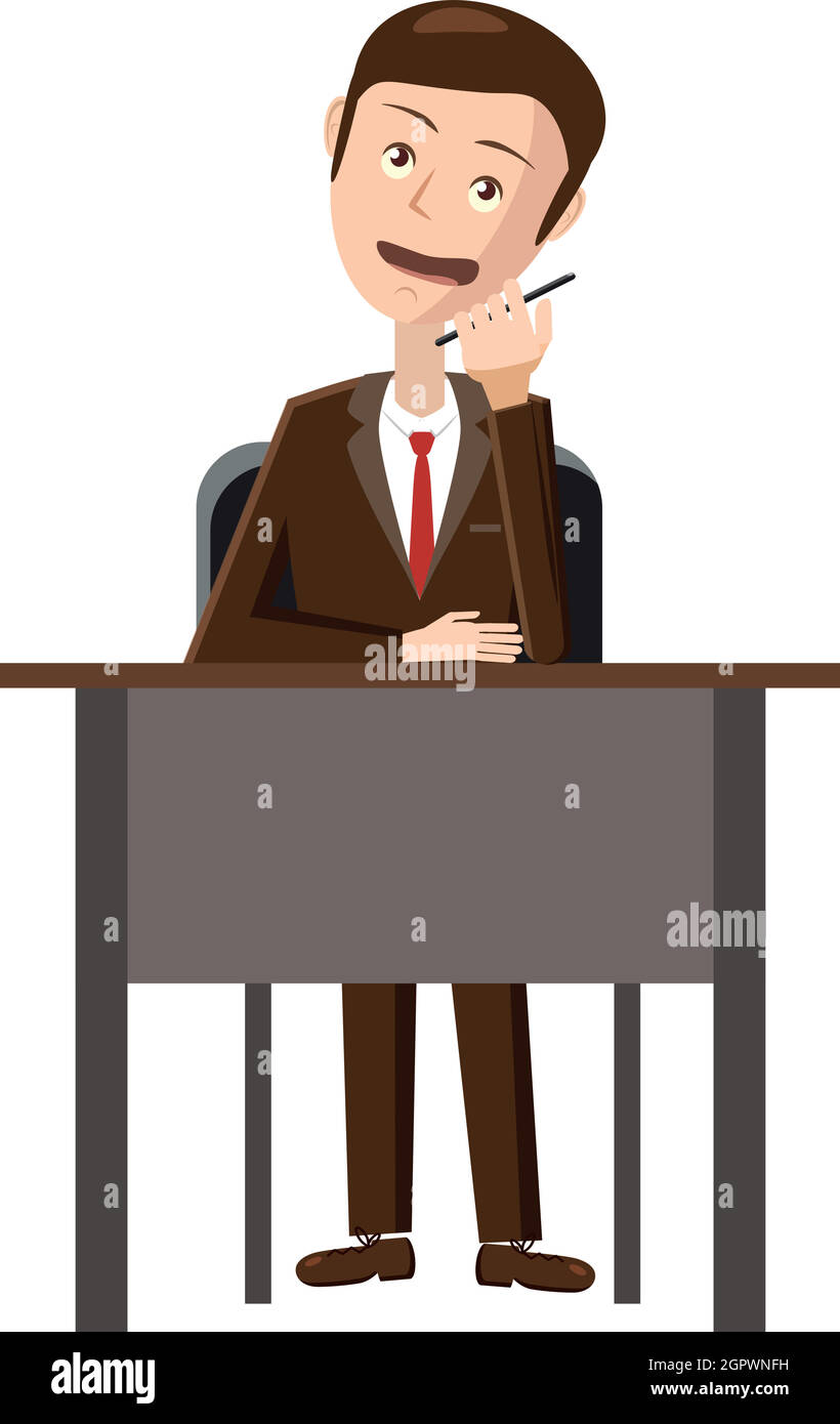 Businessman desk Stock Vector Images - Alamy