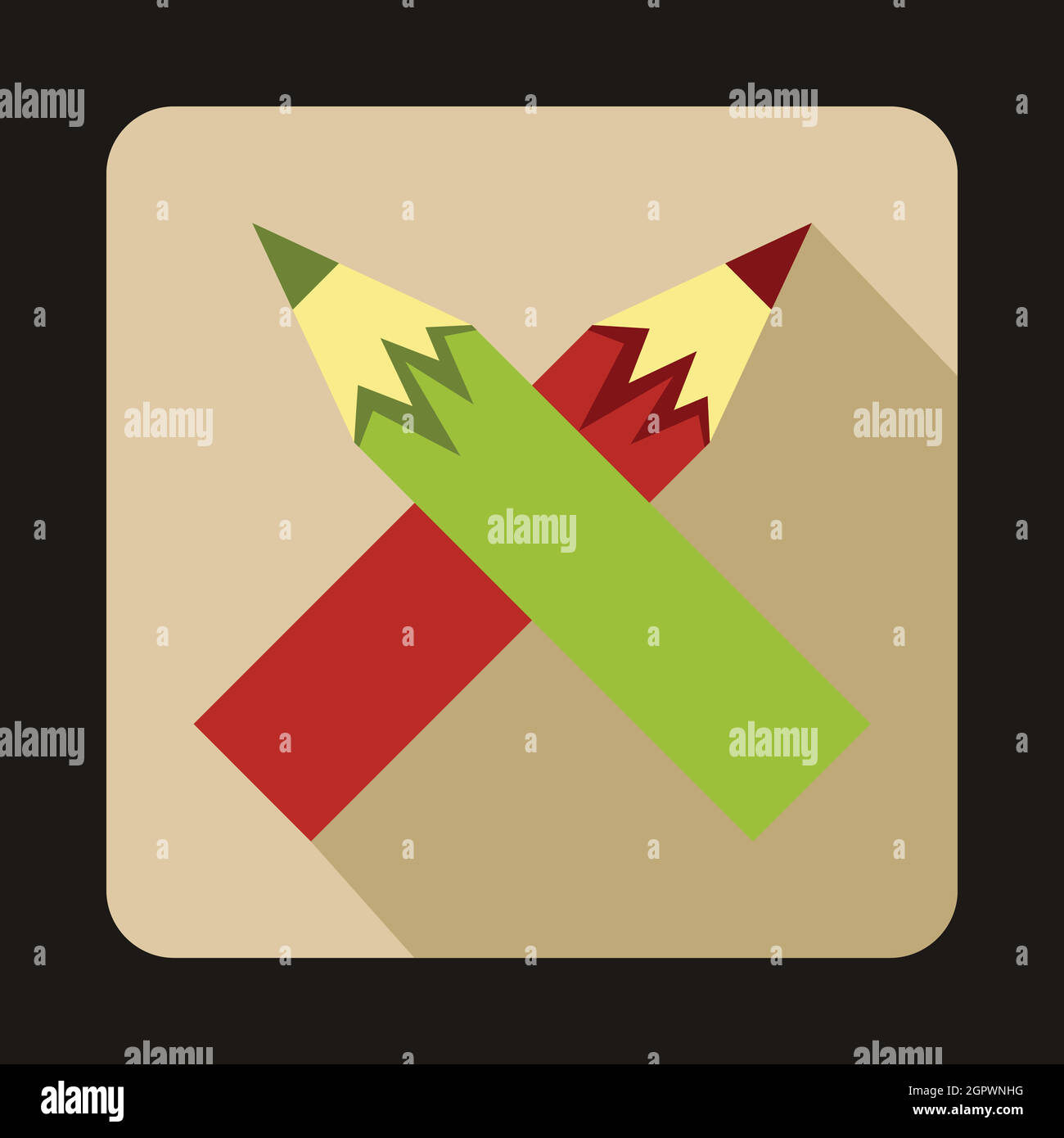 Two crossed colorful pencils icon Stock Vector Image & Art - Alamy
