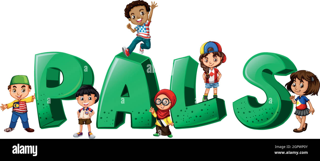 Font design with word pals Stock Vector Image & Art - Alamy