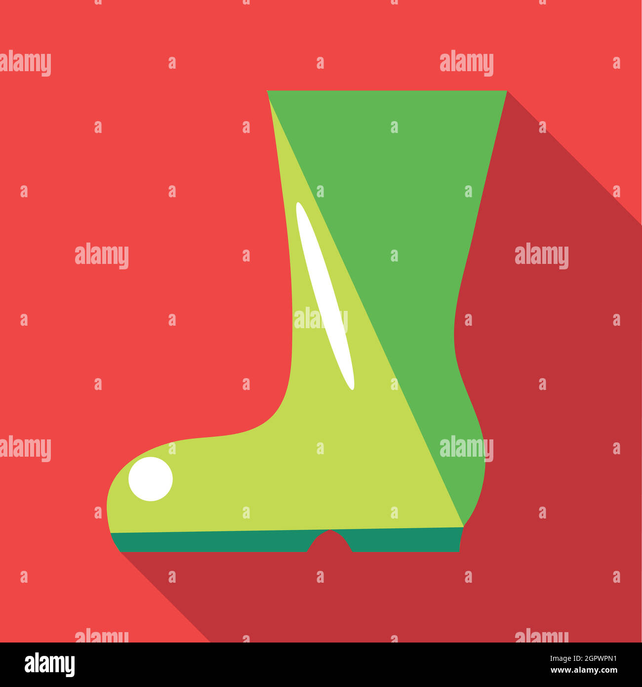 Green rubber boots icon, flat style Stock Vector Image & Art - Alamy