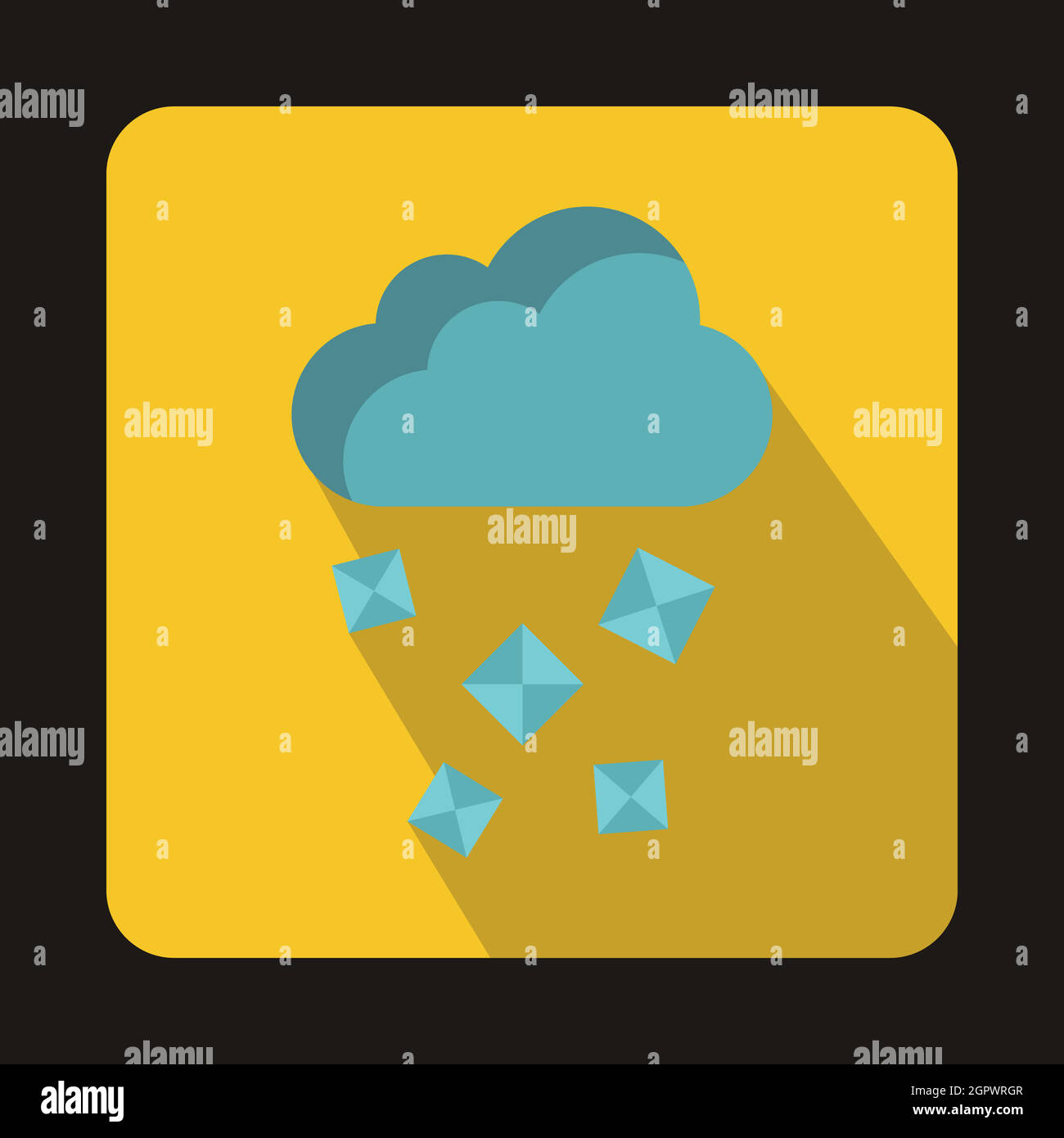Cloud and hail icon in flat style Stock Vector Image & Art - Alamy