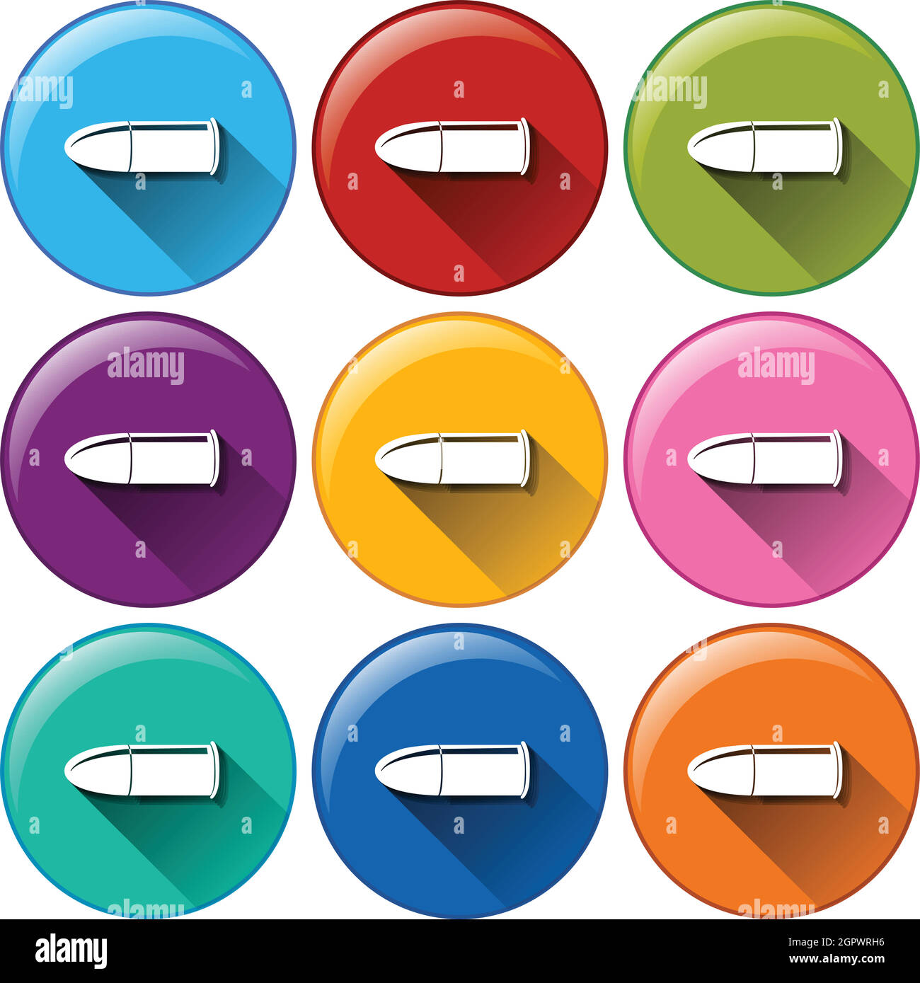 Buttons with bullets Stock Vector Image & Art - Alamy
