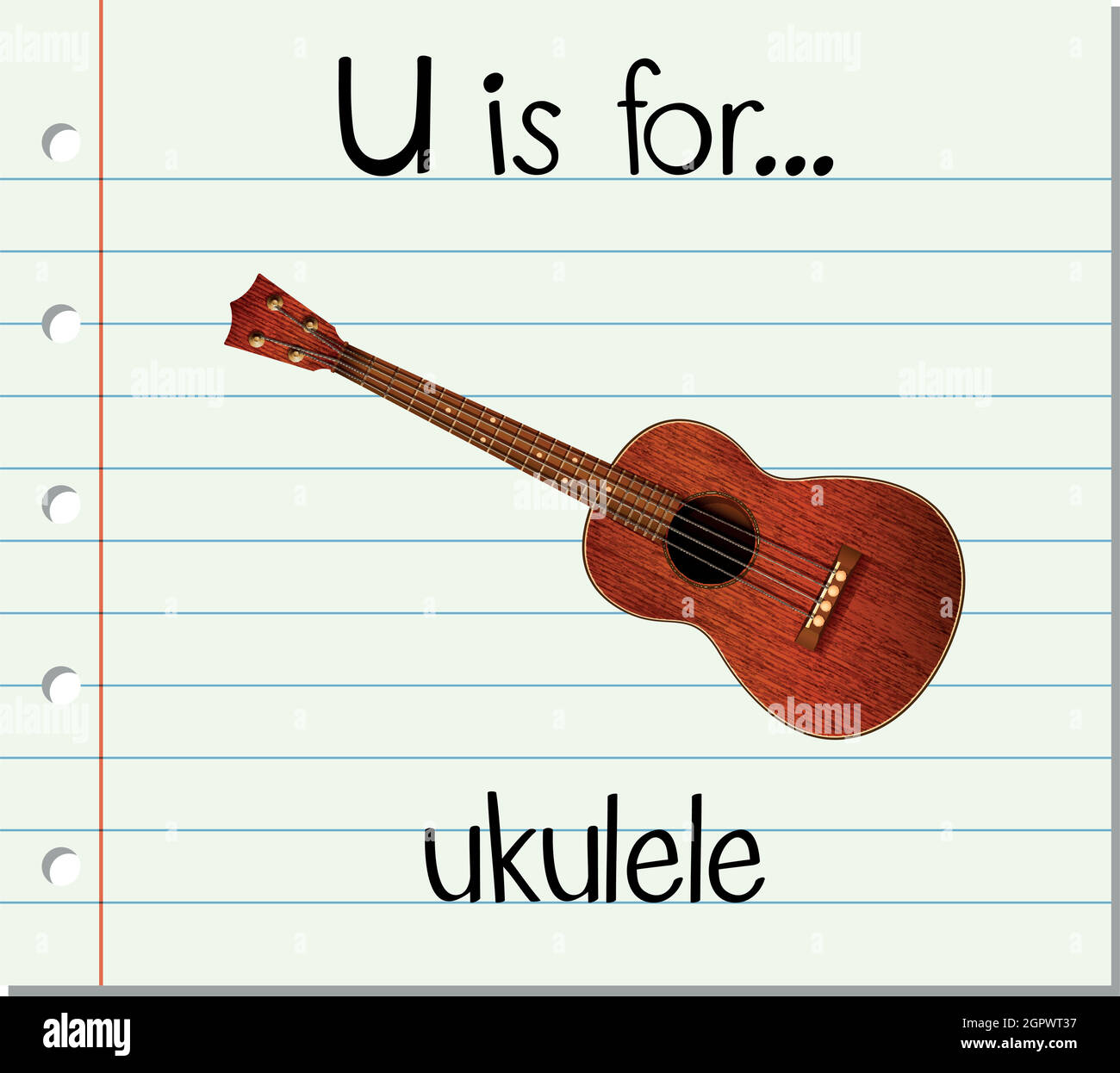 Flashcard letter U is for ukulele Stock Vector Image & Art - Alamy