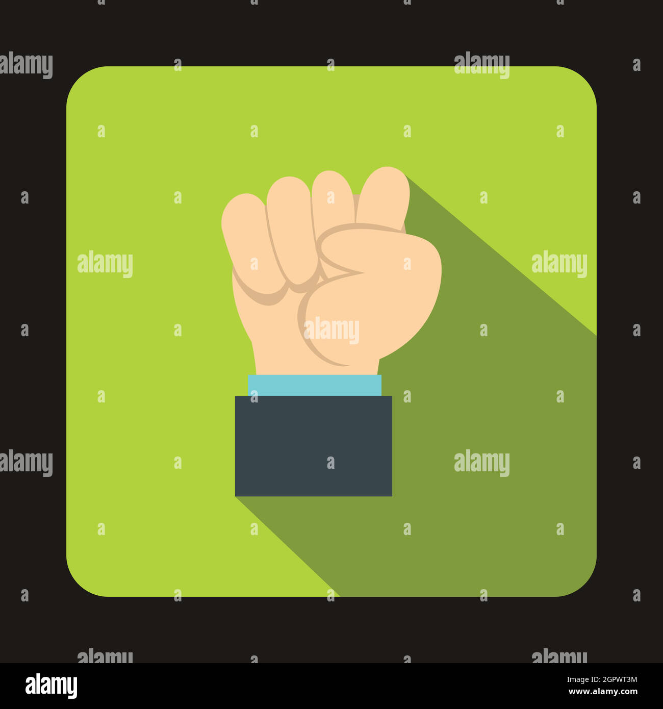 Raised up clenched male fist icon, flat style Stock Vector Image & Art ...