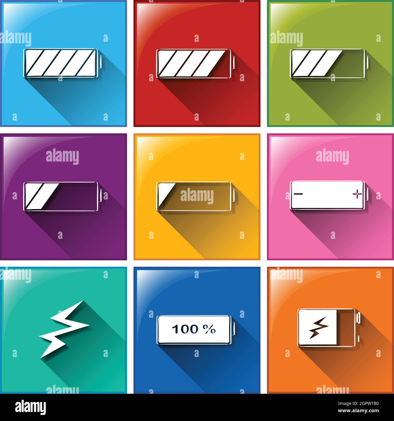 Battery square Stock Vector Images - Alamy