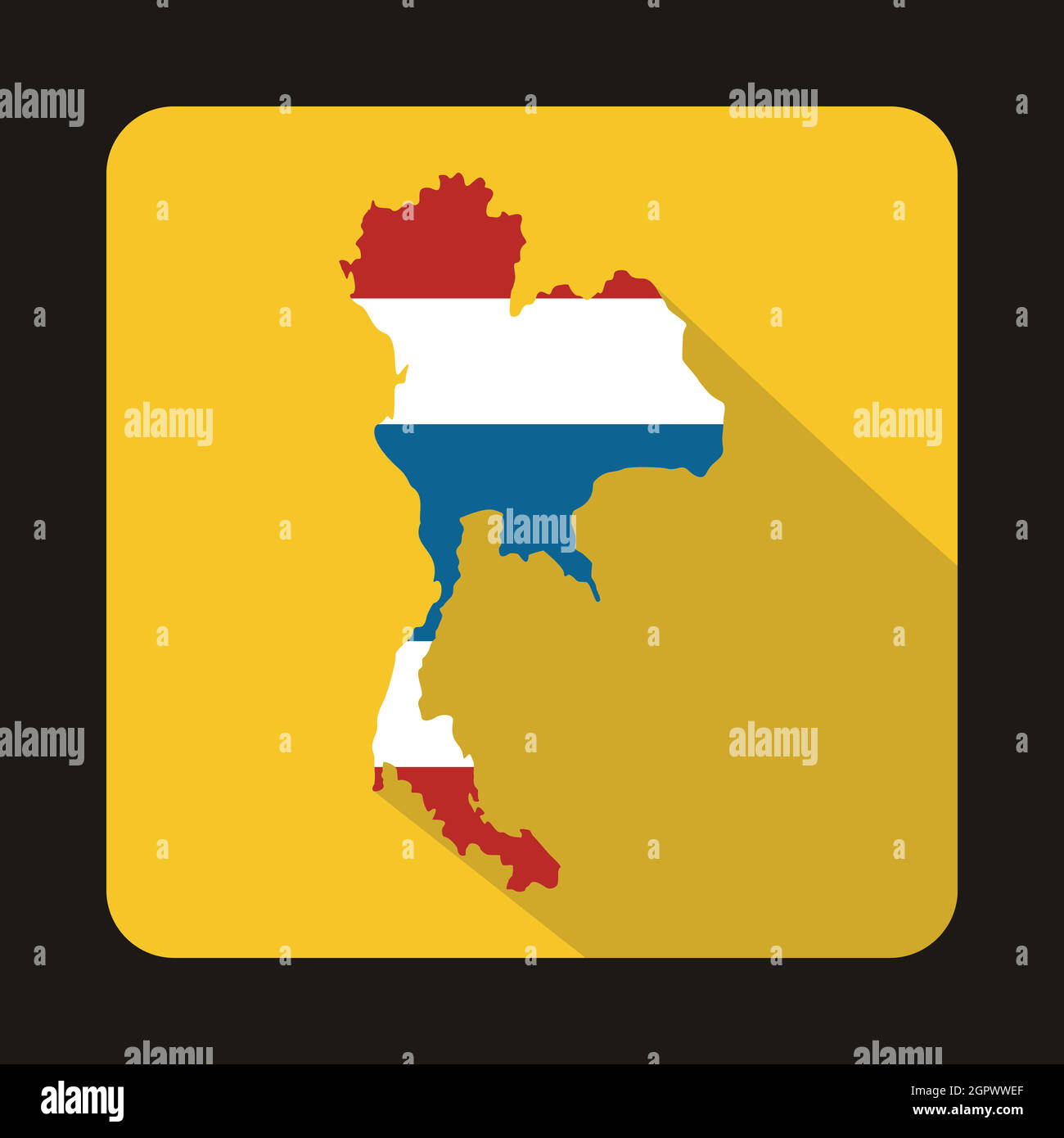Map of Thailand in Thai flag colors icon Stock Vector Image & Art - Alamy