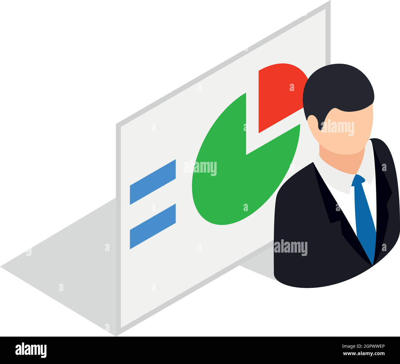 Isometric statistics diagram business Cut Out Stock Images & Pictures ...