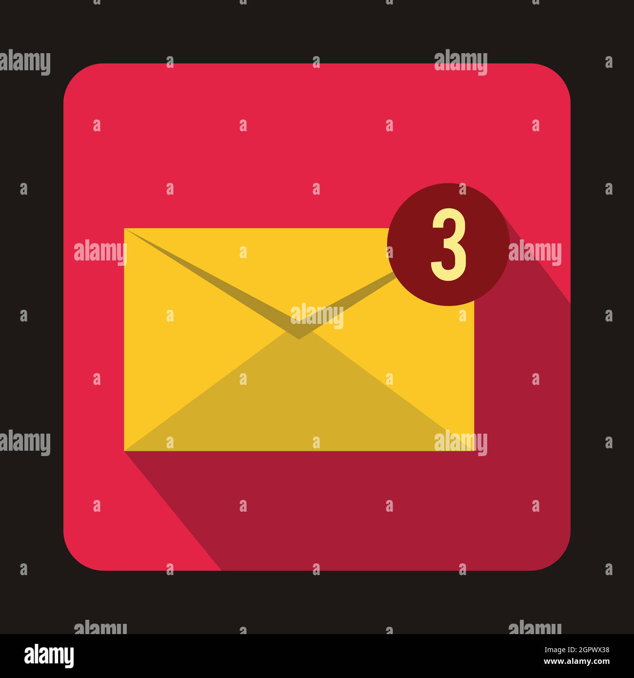 Yellow envelope with three messages icon Stock Vector Image & Art - Alamy