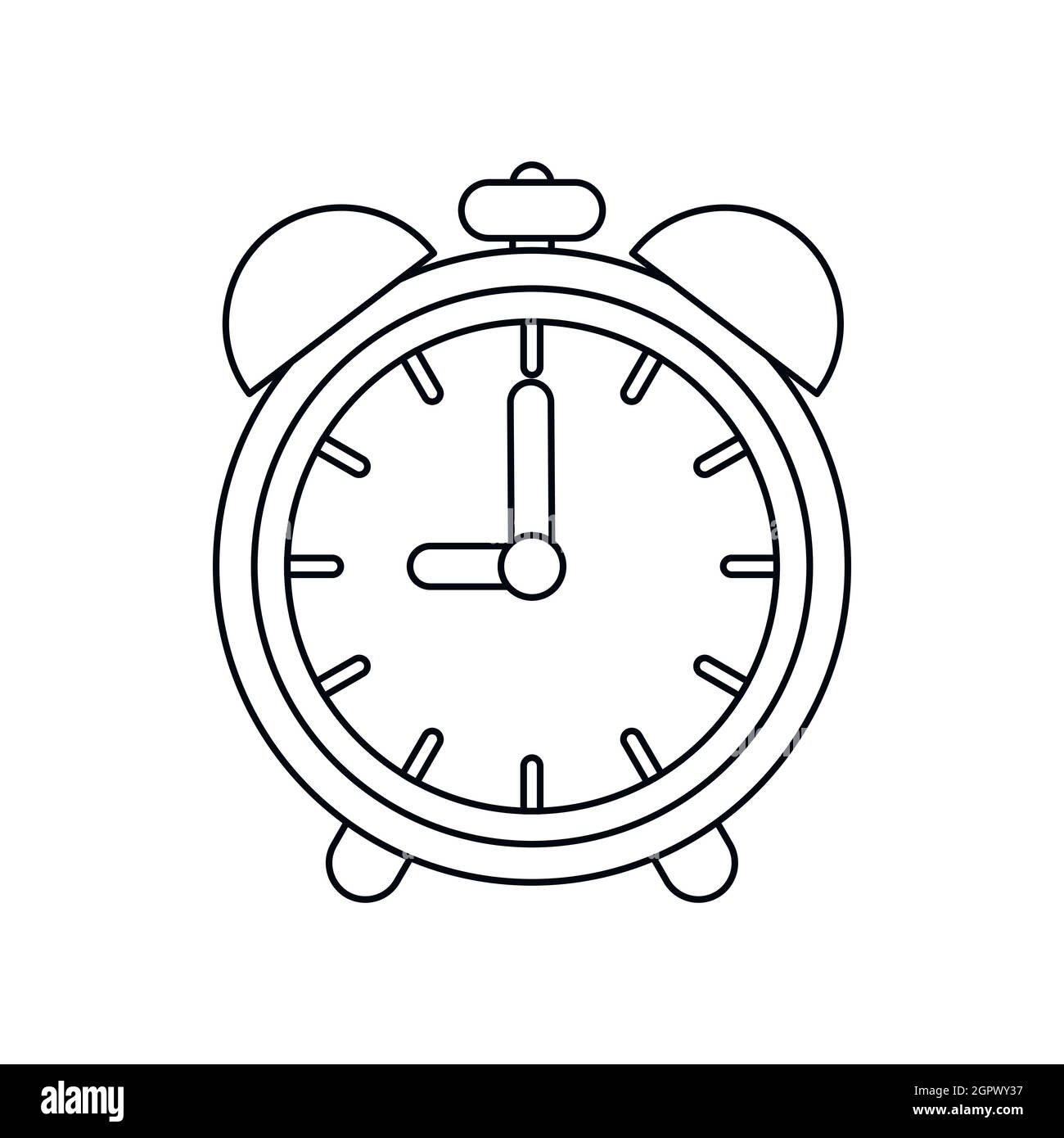 Alarm clock icon, outline style Stock Vector Image & Art - Alamy