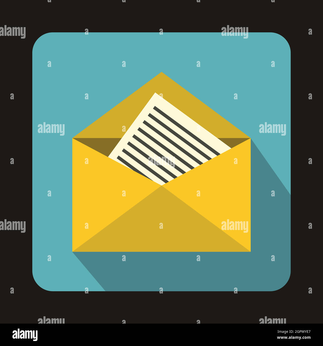 Open envelope with sheet of paper icon Stock Vector Image & Art - Alamy