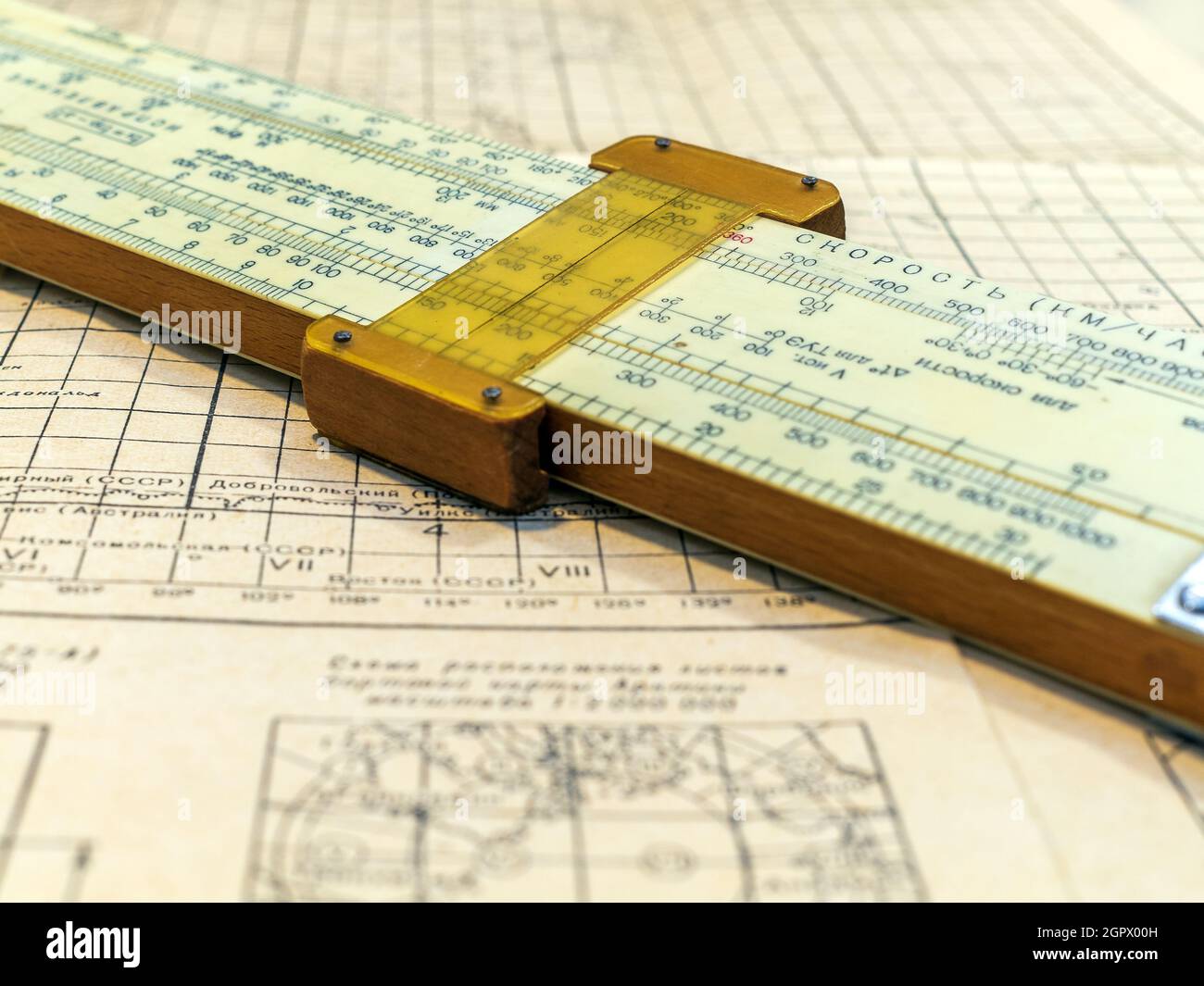 Vintage slide ruler hi-res stock photography and images - Alamy