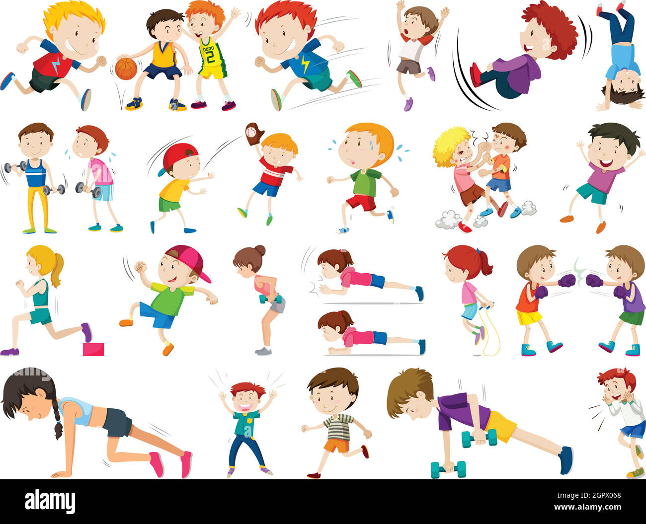 Kids and exercise Cut Out Stock Images & Pictures - Alamy