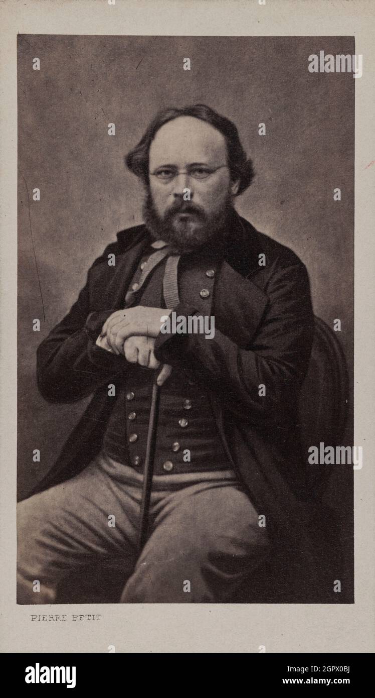 Portrait of Pierre-Joseph Proudhon (1809-1865), ca 1860. Private ...
