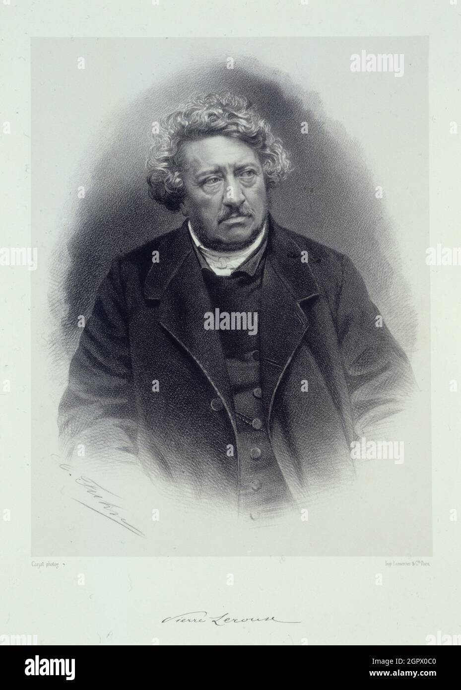 Portrait of Pierre Leroux (1797-1871). Private Collection Stock Photo ...